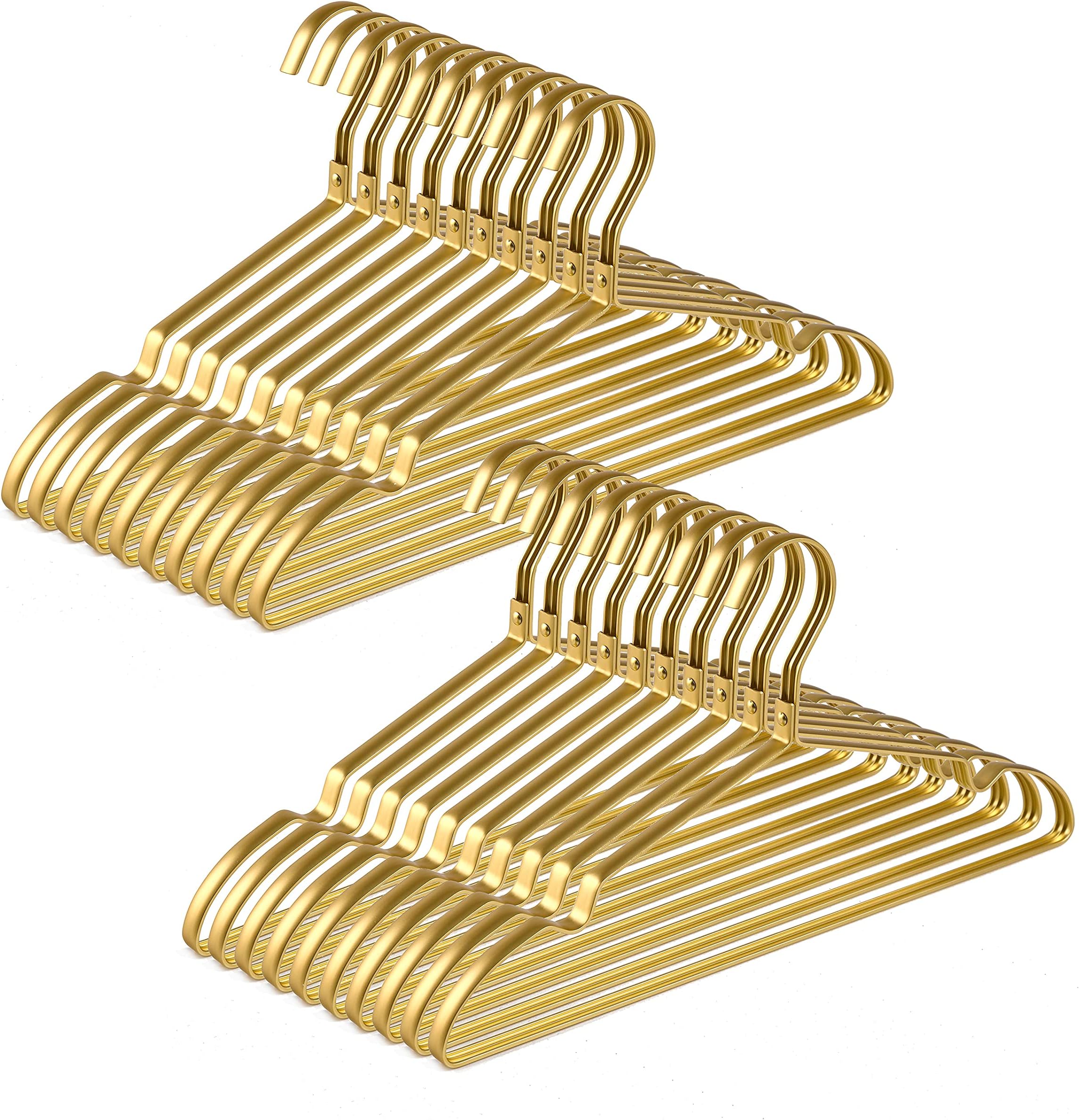 Amazon.com: Amber Home 20 Pack Premium Matte Gold Aluminum Coat Hangers ...
