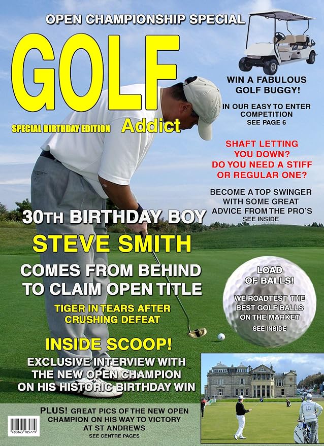 Personalised Men's Golf Funny Spoof Birthday Greeting Card : Amazon.co ...
