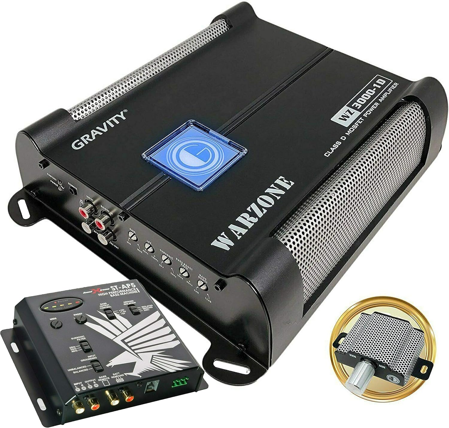 Amazon.com: Gravity 3000.1D Class D Car Amplifier - 3000 Watts, 1 Ohm ...
