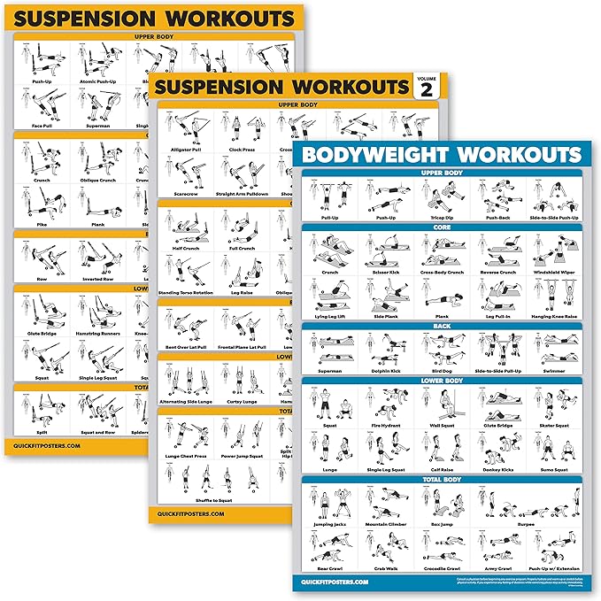 Amazon.com: Palace Learning 3 Pack - Suspension Workout Posters ...