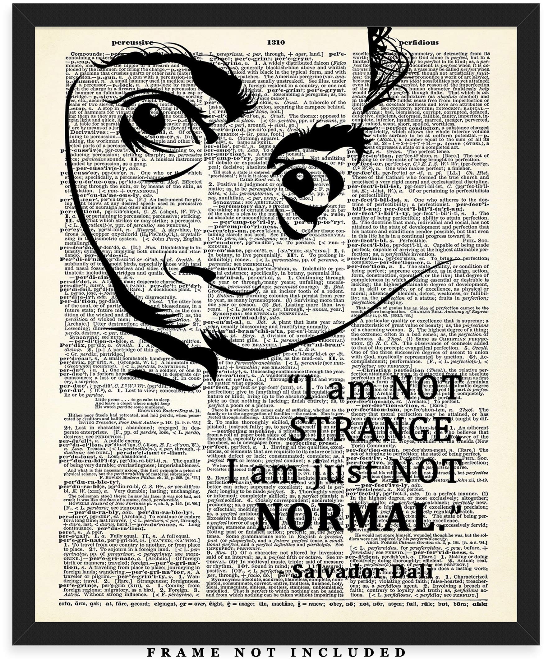 Buy Salvador Dali Inspirational Wall Art, Quote Poster - I Am Not ...