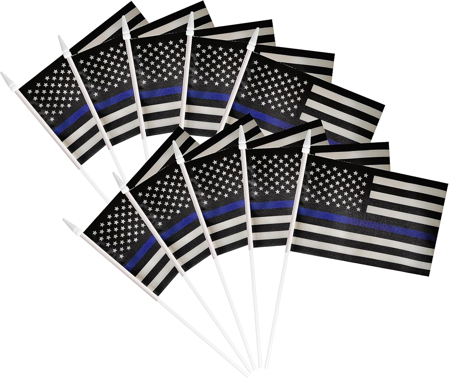 Amazon.com : Thin Blue Line USA Police Flag,Hand Held Small Mini ...