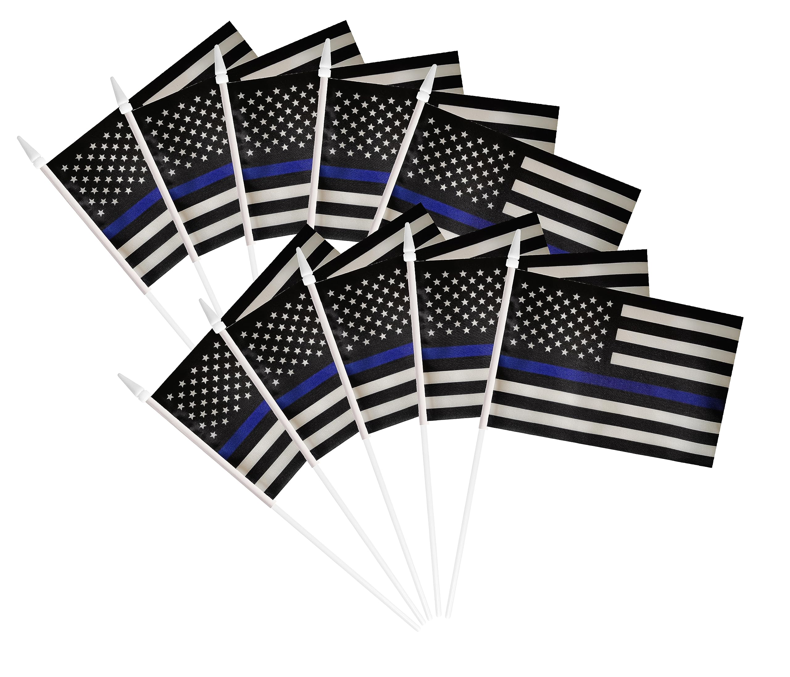 Amazon.com: Thin Blue Line USA Police Flag,Hand Held Small Mini ...