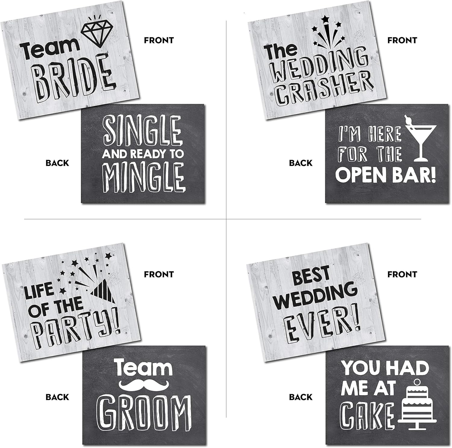 Buy UP THE MOMENT Wedding Photo Booth Props - 20 Designs, 8x10, Double ...