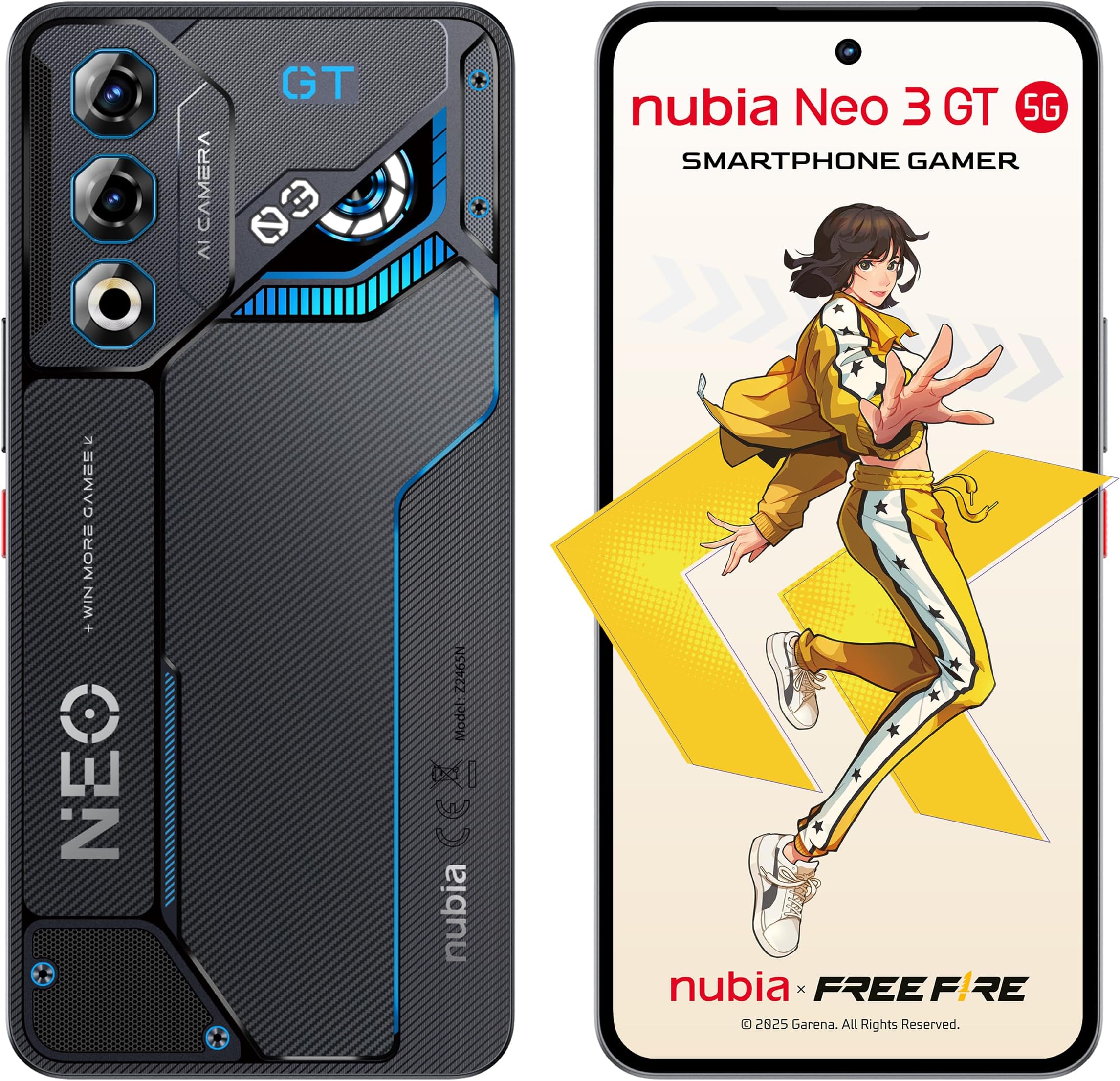 nubia Smartphone Neo 3 GT 5G Gris 6.7” 120Hz, 50MP+2MP, 256GB+20 GB RAM(8GB + 12GB Dinámica ...