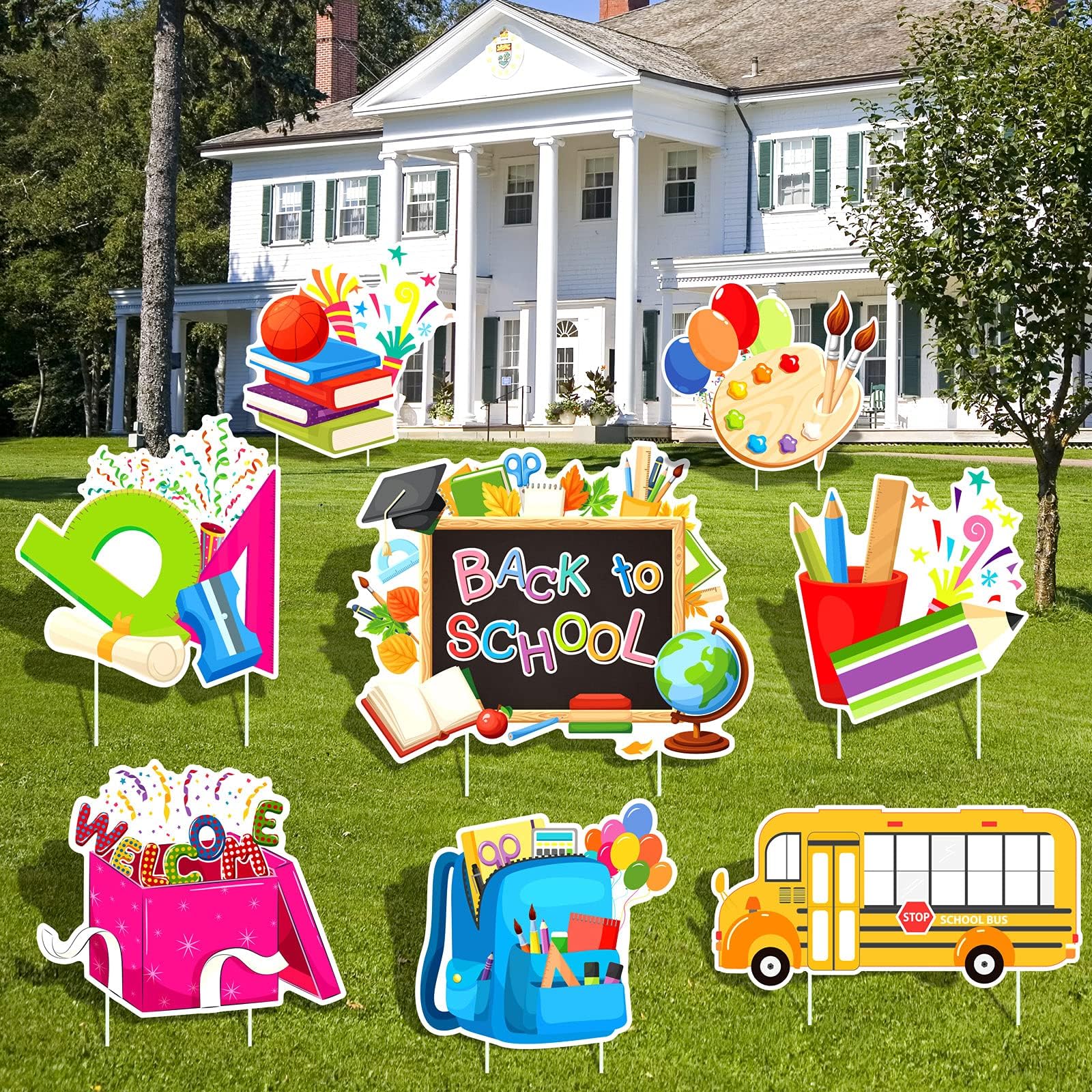 Amazon.com : 8pcs Back to School Yard Signs - First Day of School Yard ...