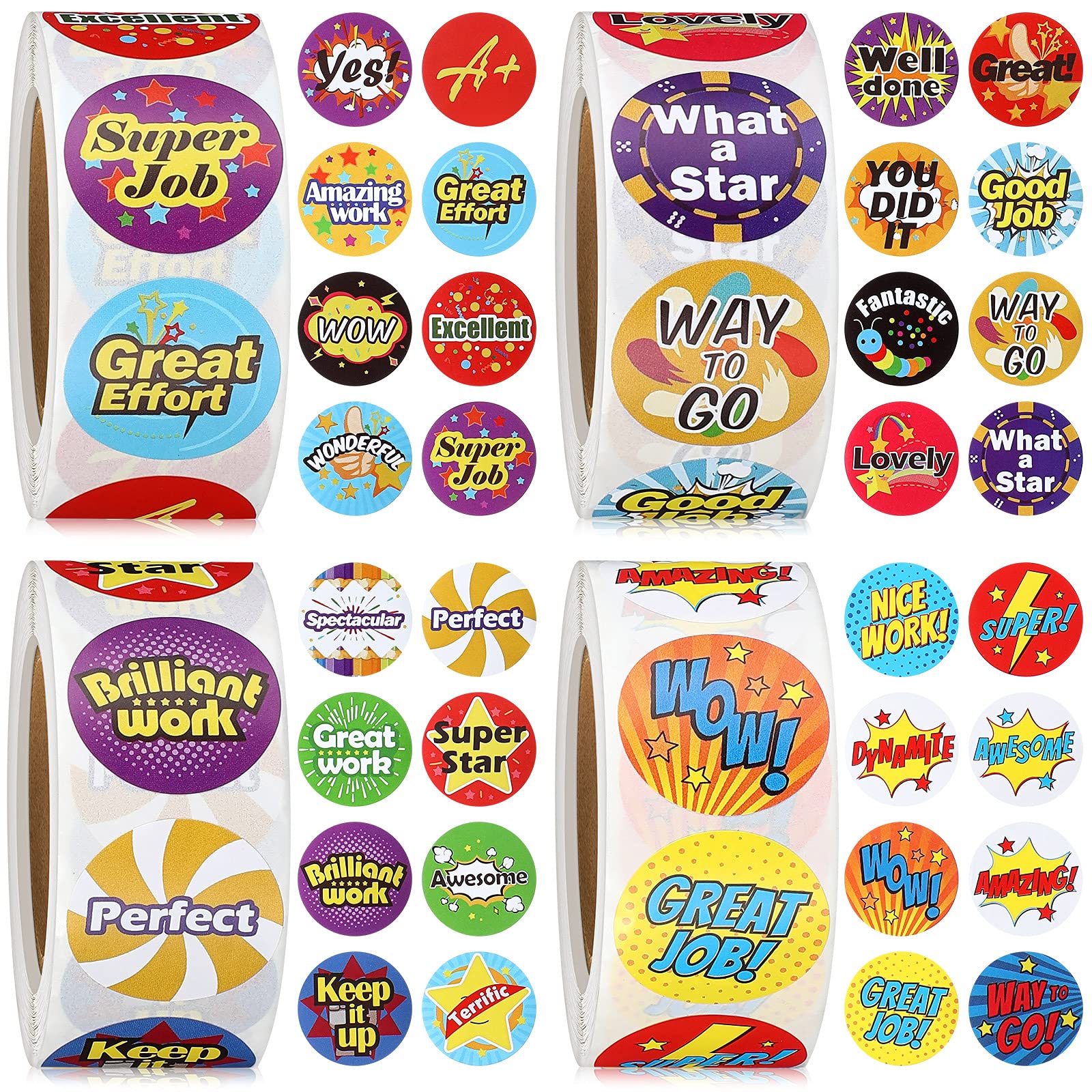 Buy 2000 Pieces 1 Inch Teacher Reward Motivational Stickers Animal ...