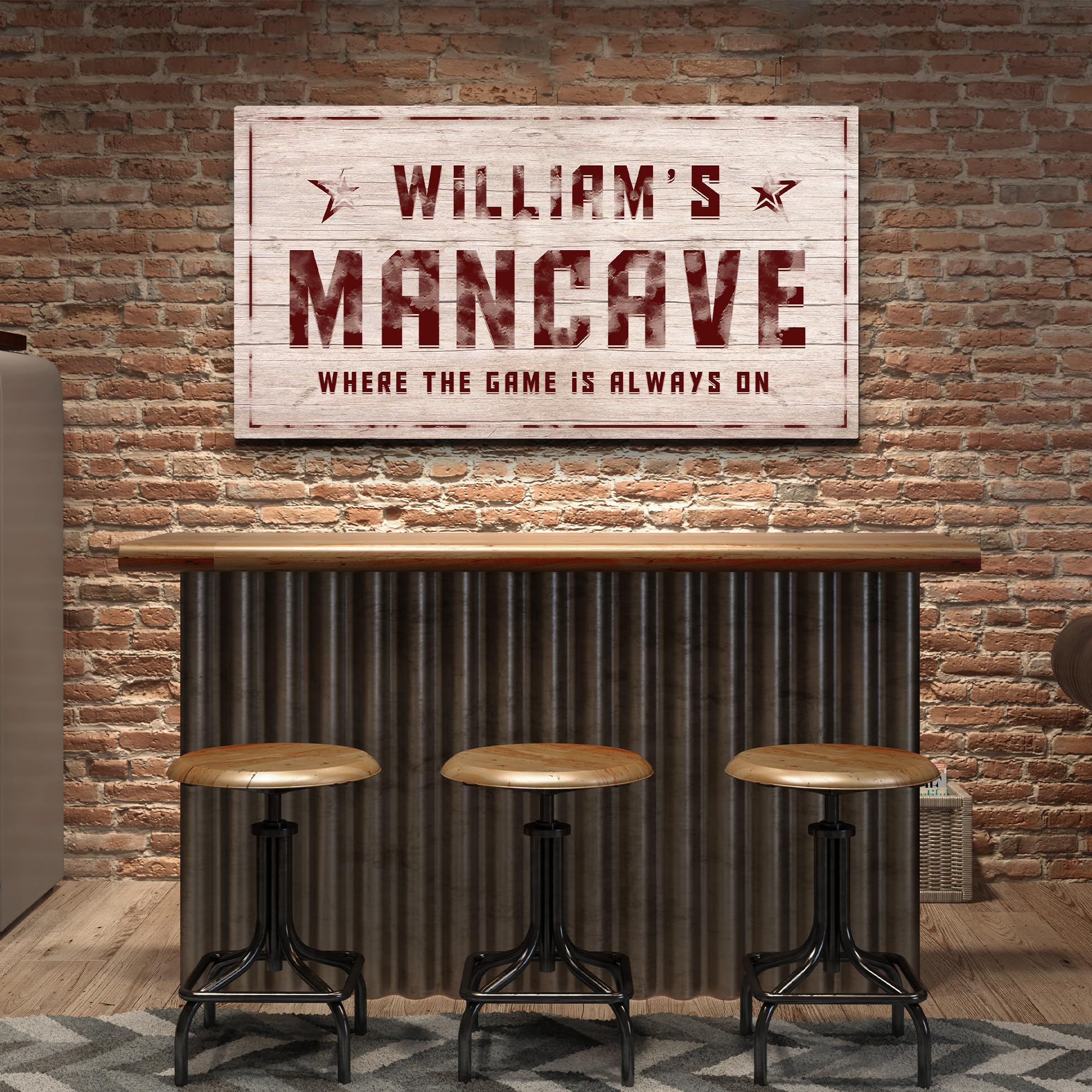Amazon.com: Personalized Man Cave Wall Art - Customize with Name ...