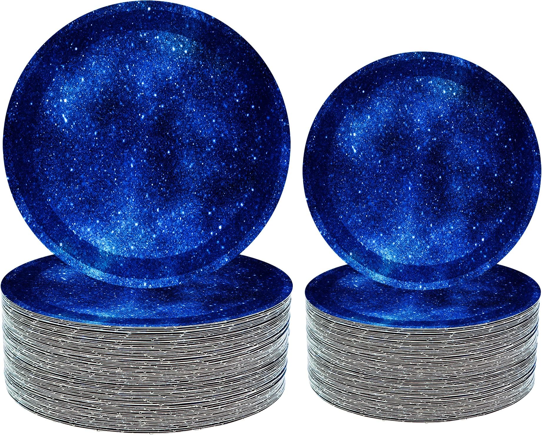 Amazon.com: Sunnyray 100 Pcs Galaxy Paper Plates 9 Inch Wood Grain ...