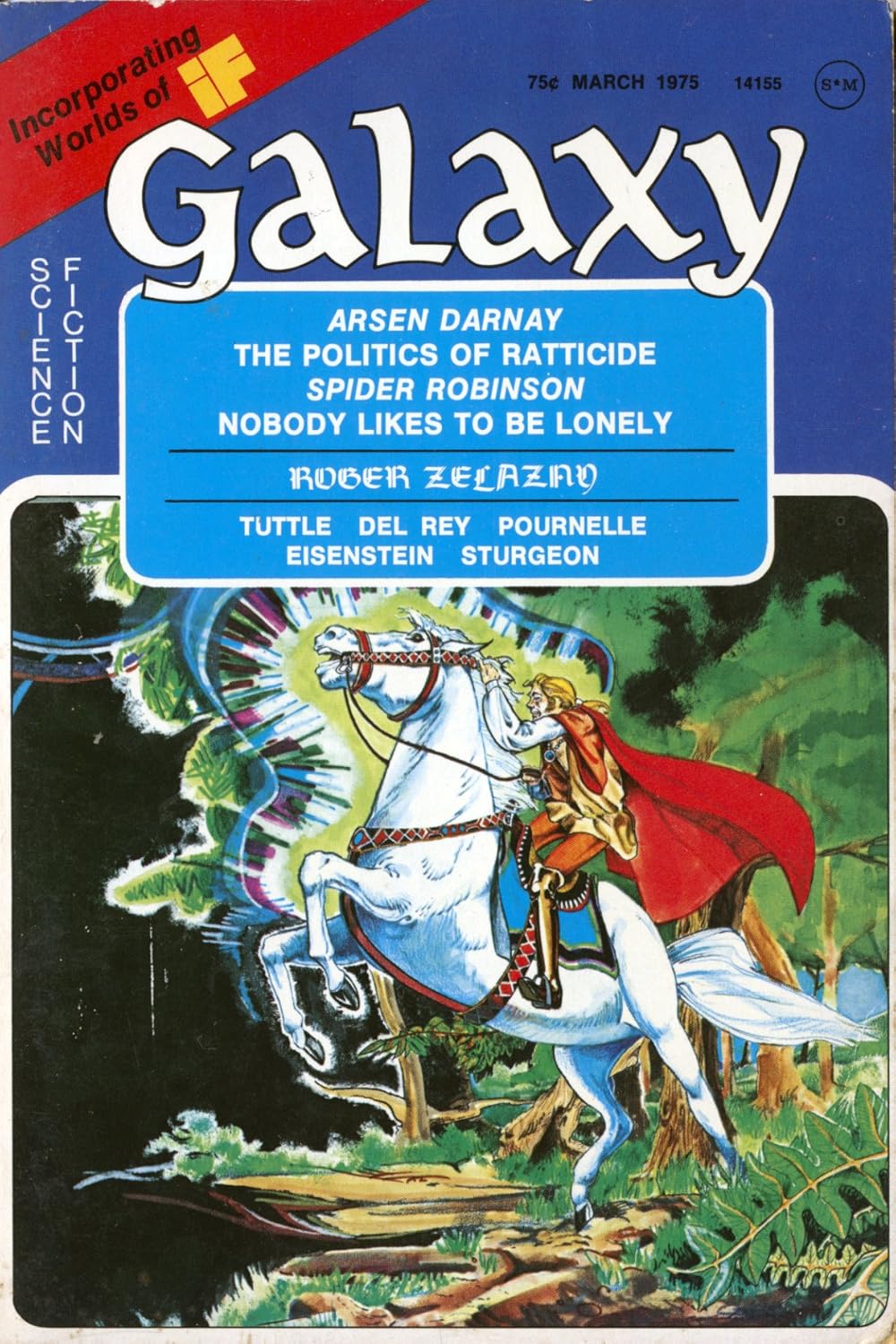 Galaxy Magazine, March 1975 (Vol. 36, No. 3): Roger Zelazny, Spider ...