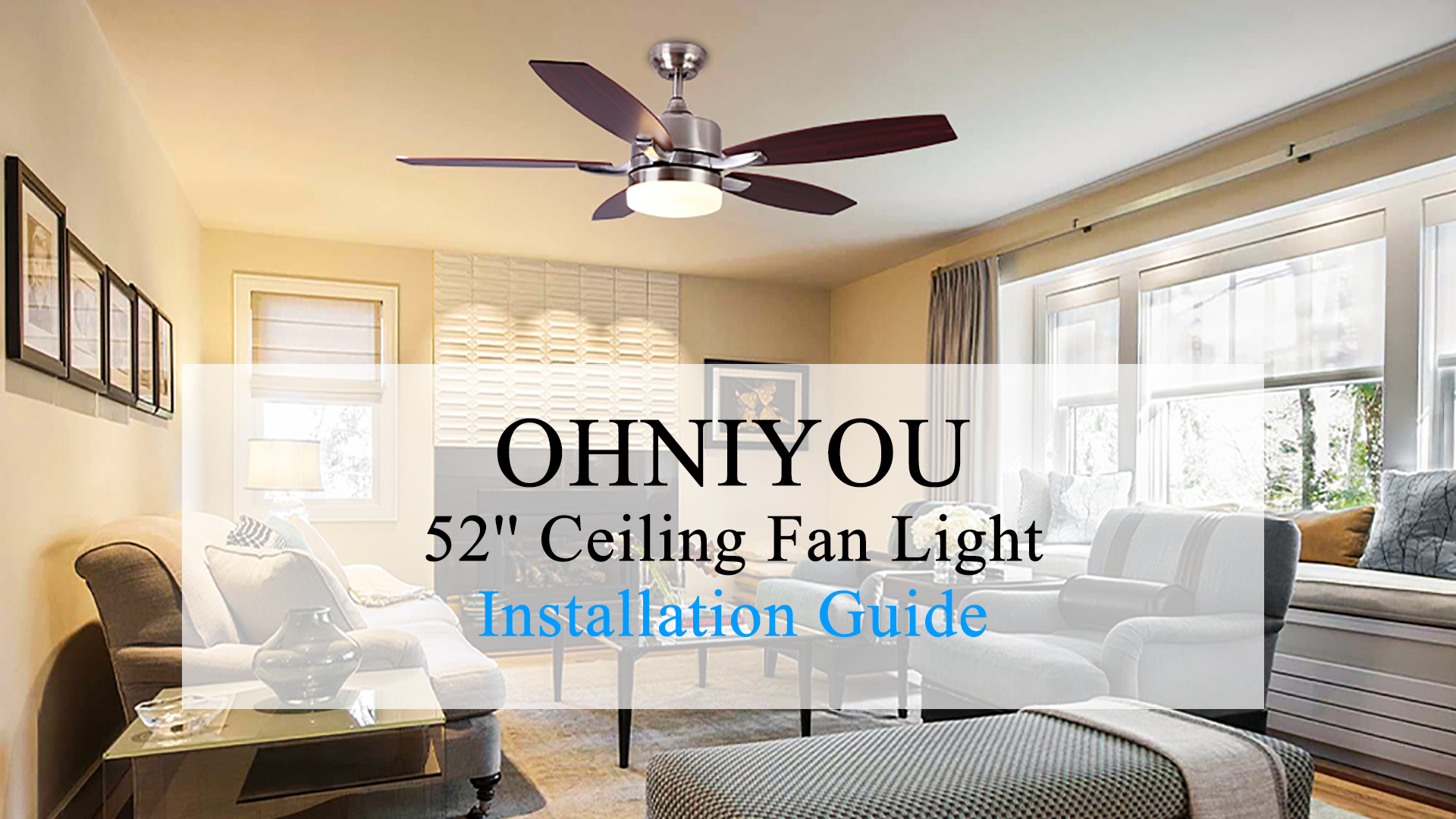 Watch OHNIYOU 52 inches ceiling fan installation guide on Amazon Live