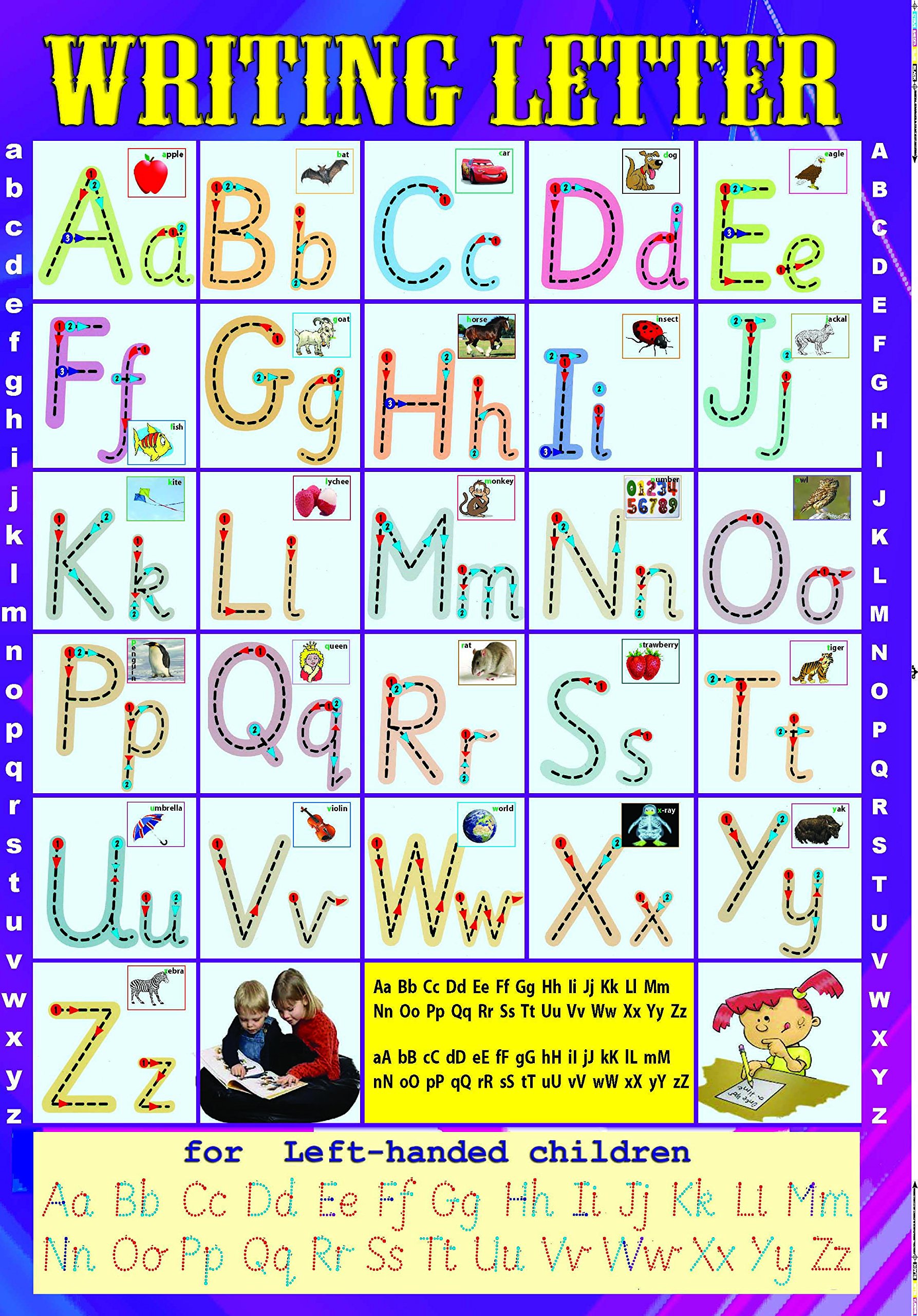 Laminated Writing Letters English Alphabet Educational Early Learning ...