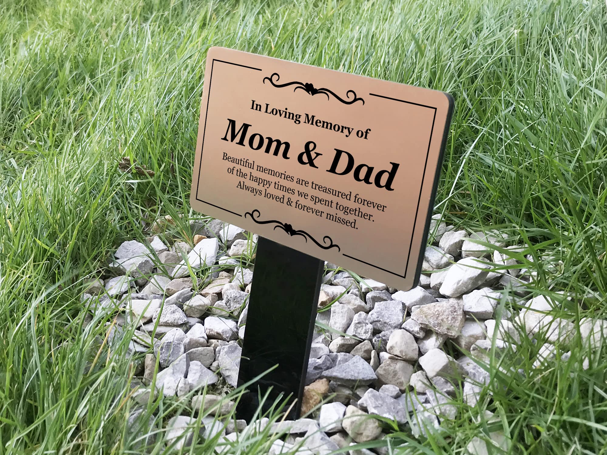 Memorial Vases For Graves Copper & Black Mum Memorial Plaque Stake ...