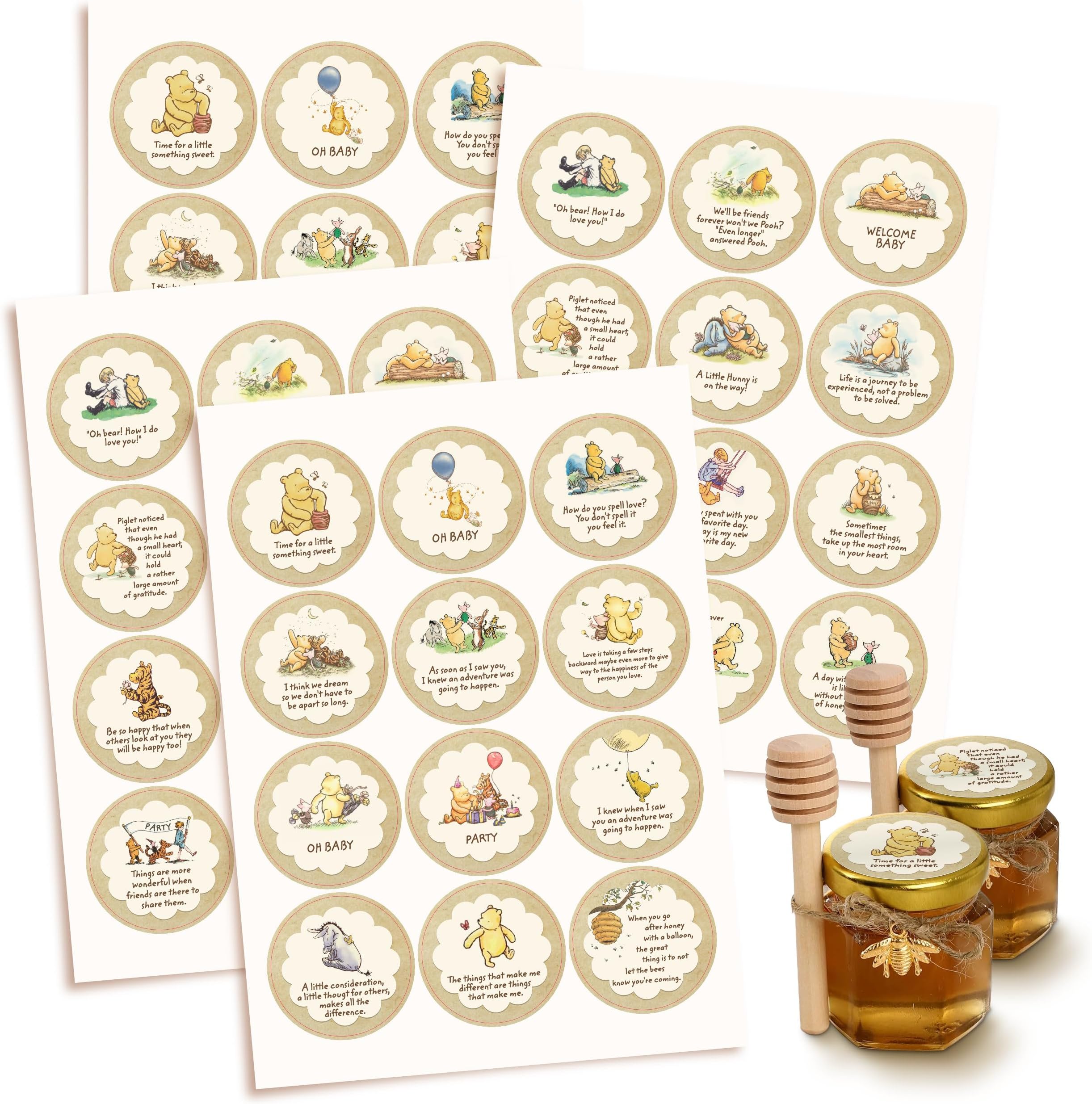 Amazon.com: 48Pcs Classic Winnie Stickers A Little Yummy for Your Tummy ...