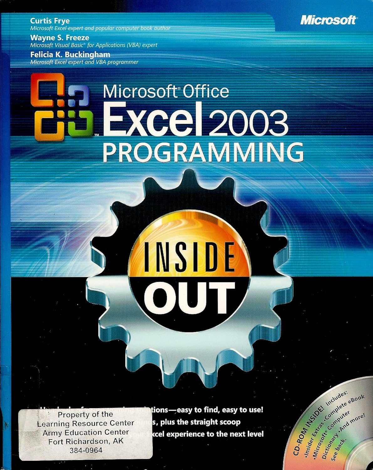 Amazon.com: Microsoft® Office Excel 2003 Programming Inside Out ...