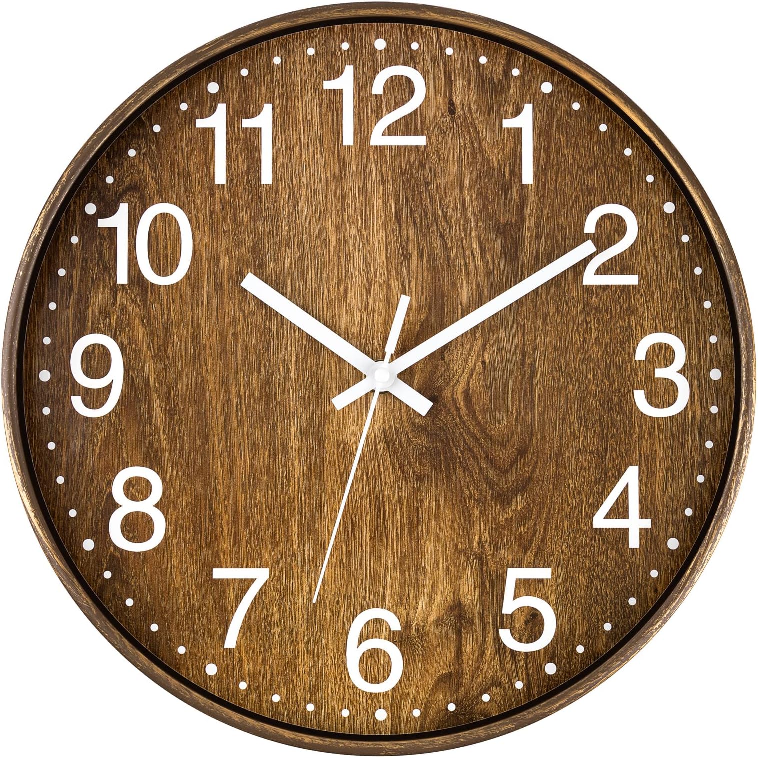 Amazon.com: Home-X Green Large Analog Wall Clock, Silent, Rustic Home ...