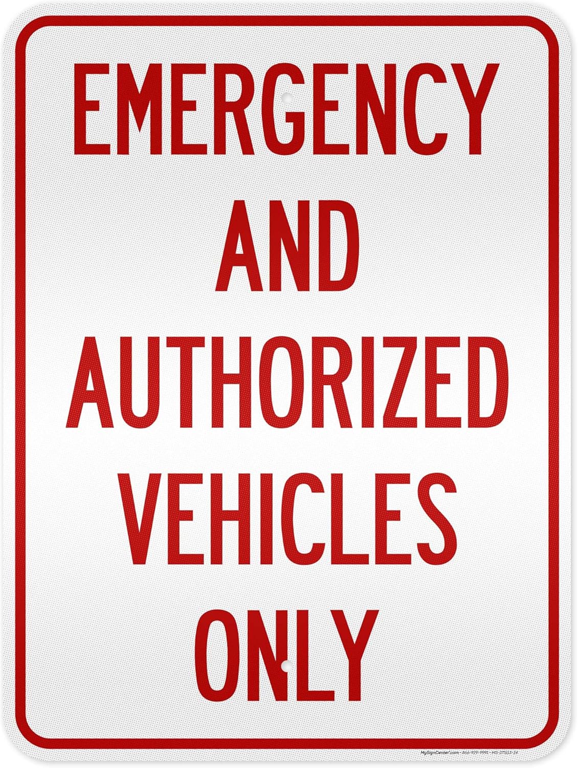 Amazon.com : Emergency And Authorized Vehicles Only Sign, 18x24 Inches ...