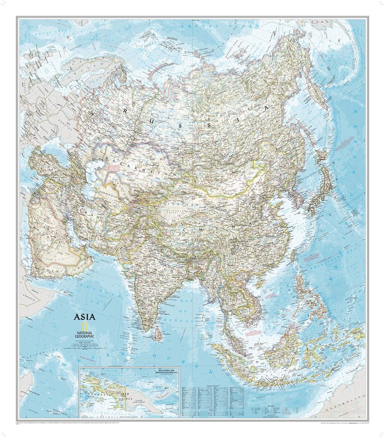 National Geographic Maps: Asia Classic Wall Map - Large - 96 x 84 cm ...