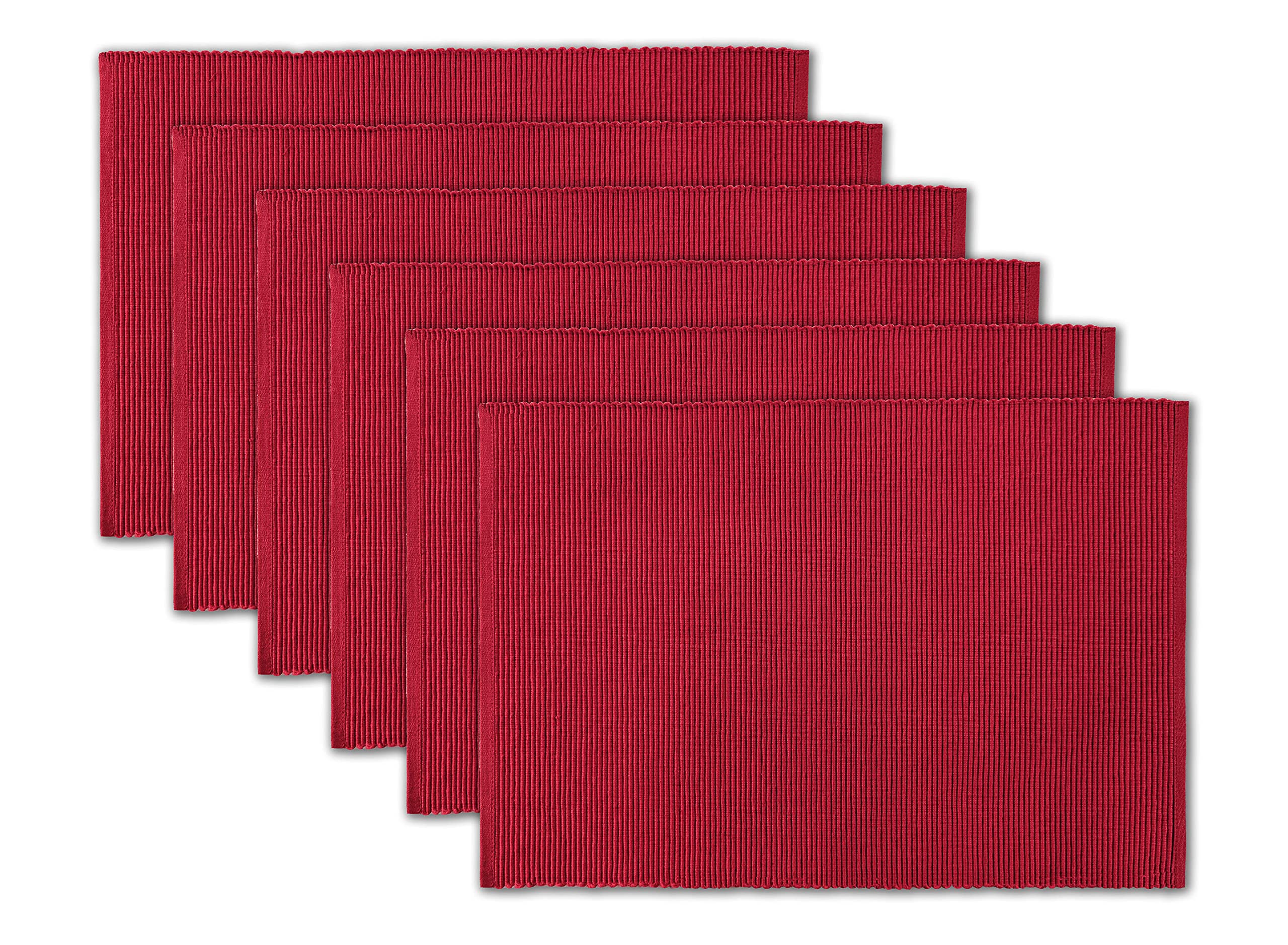 Amazon.com: AVKA Studio 100% Cotton Ribbed Placemats - Set of 6-13 x 19 ...