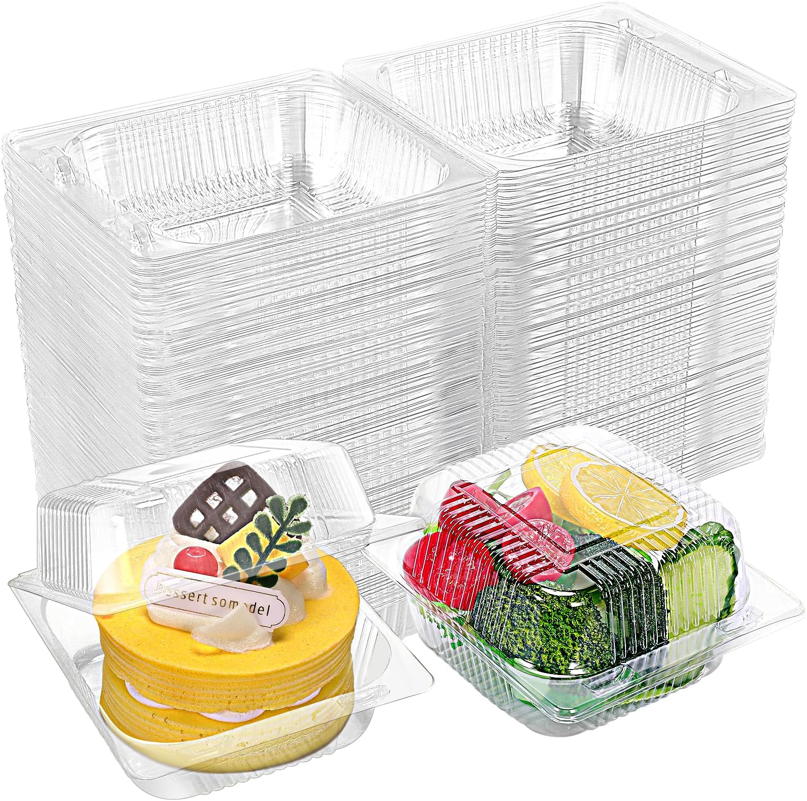 Amazon.com: BallHull 50 Pcs Clear Thickening Plastic Hinged Take Out ...