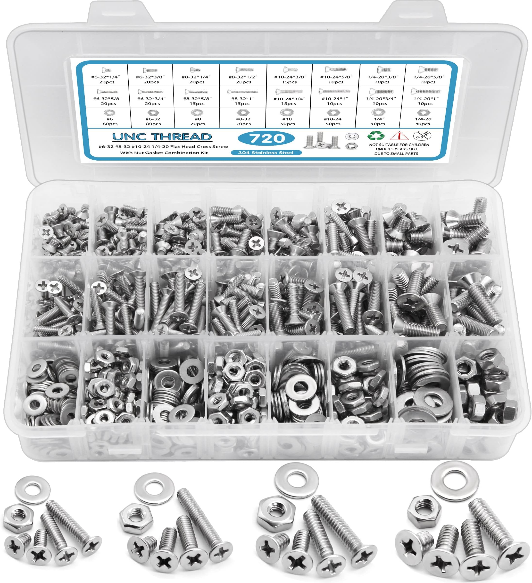 Amazon.com: 550 Piece Sheet Metal Screw Assortment : Industrial ...