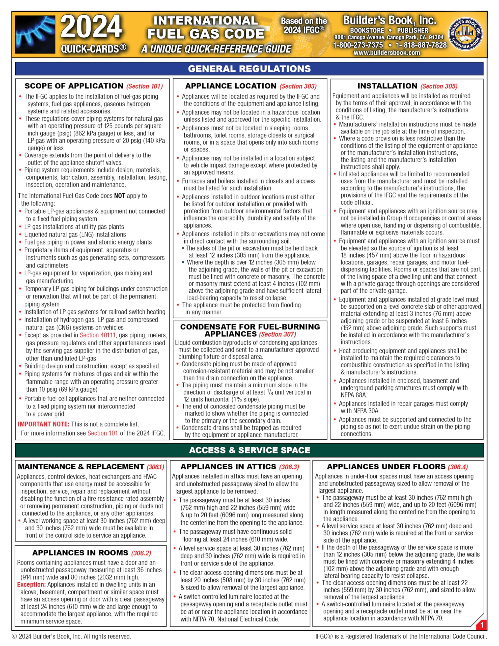 2024 International Fuel Gas Code Quick-Card: Builder's Book, Inc.: 9781622705849: Amazon.com: Books