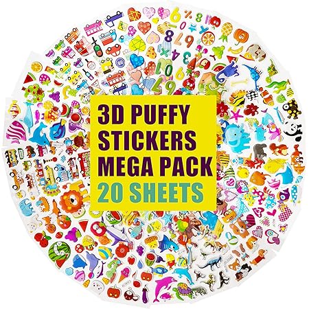 Amazon.com: 3D Stickers for Kids Toddlers 550+ Vivid Puffy Kids ...