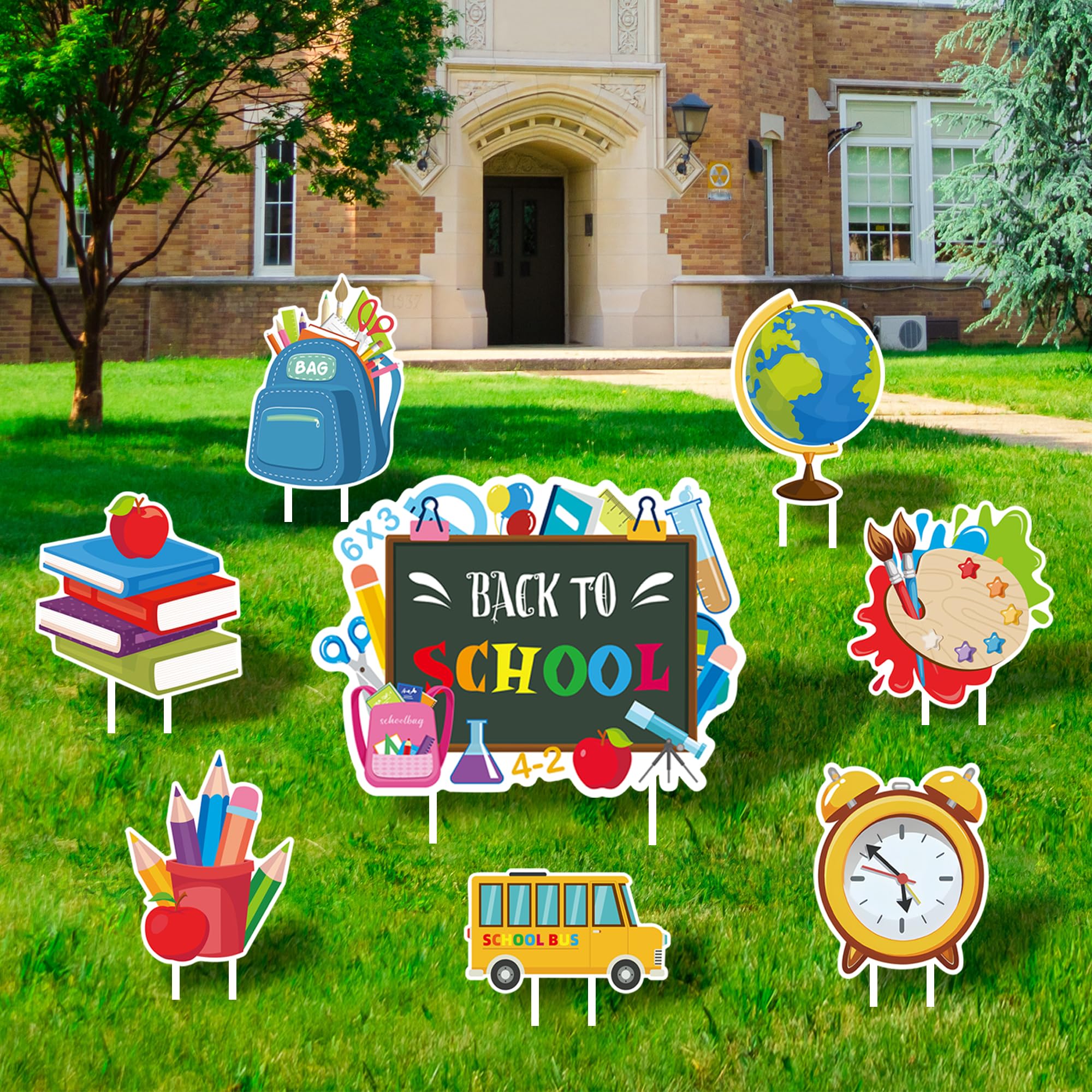 8PCS Welcome Back to School Yard Signs, First Day of Back to School ...