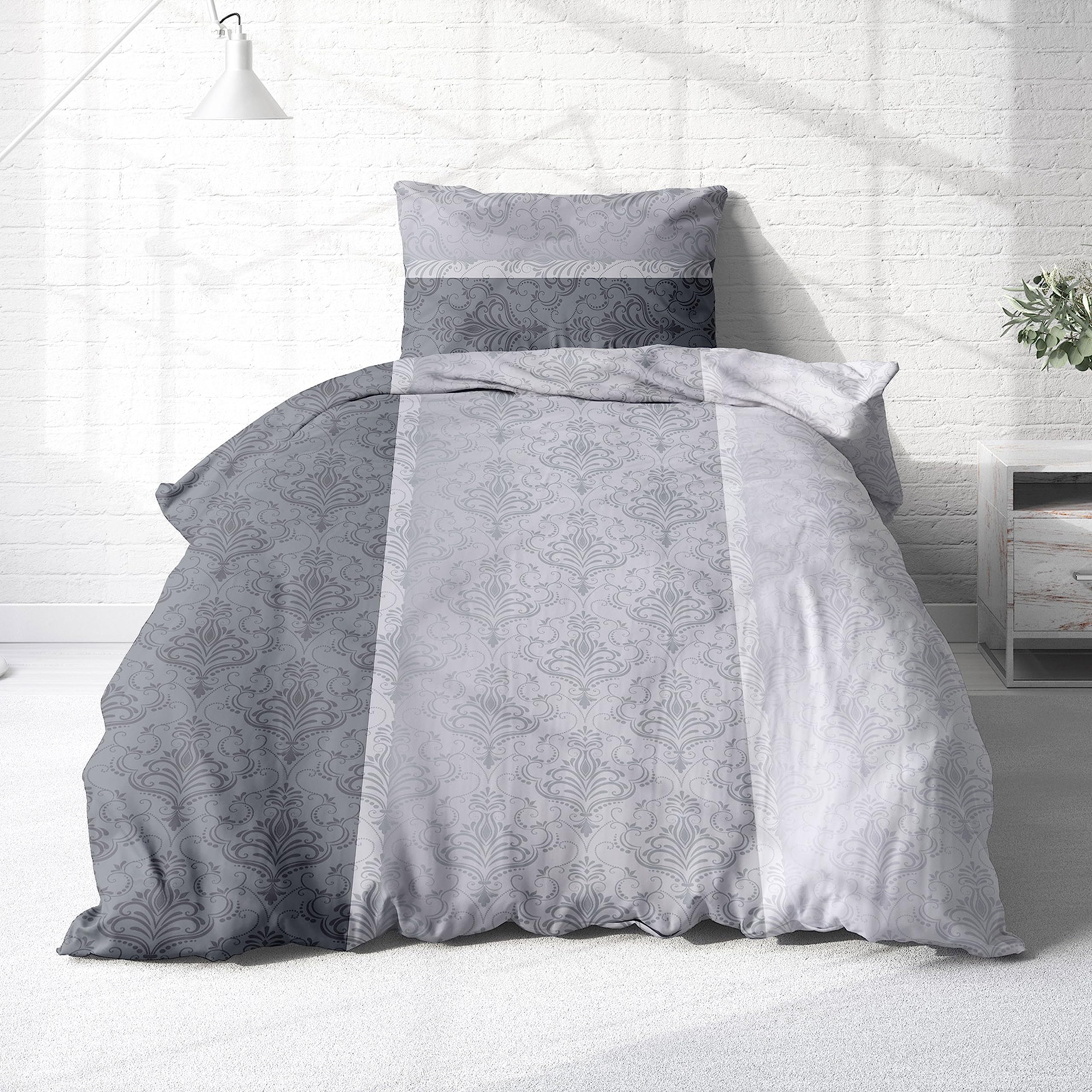 Elegantes Bettwasche 155x220 Grau Biber Bild