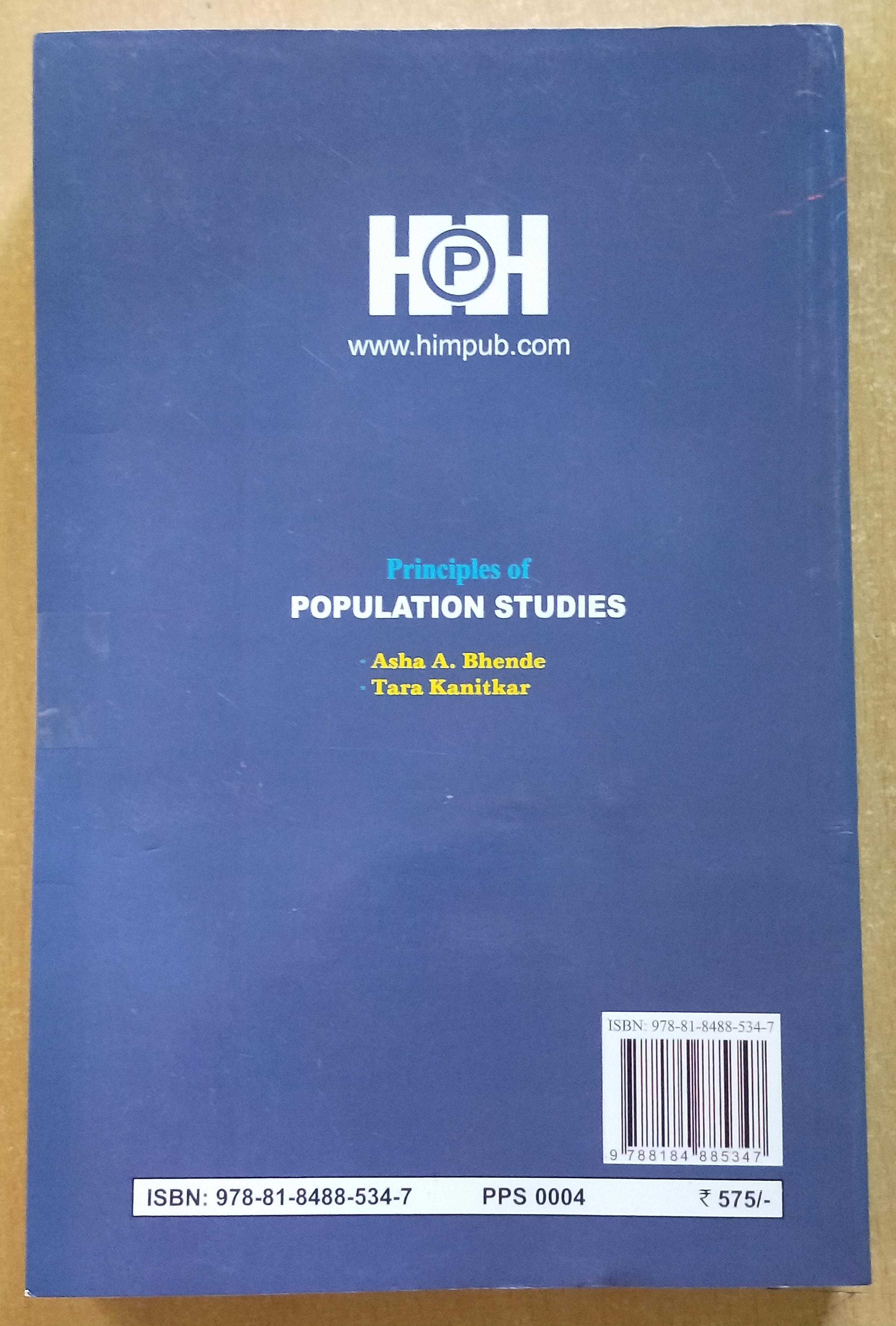 Principles Of Population Studies : Bhende: Amazon.in: Books
