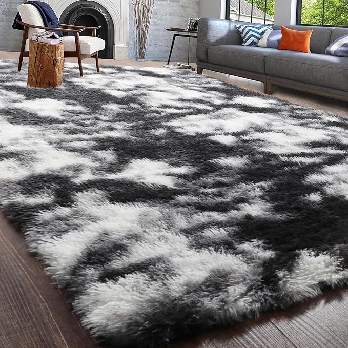 Amazon.com: PAGISOFE Black White Grey Area Rugs for Living Room Bedroom ...