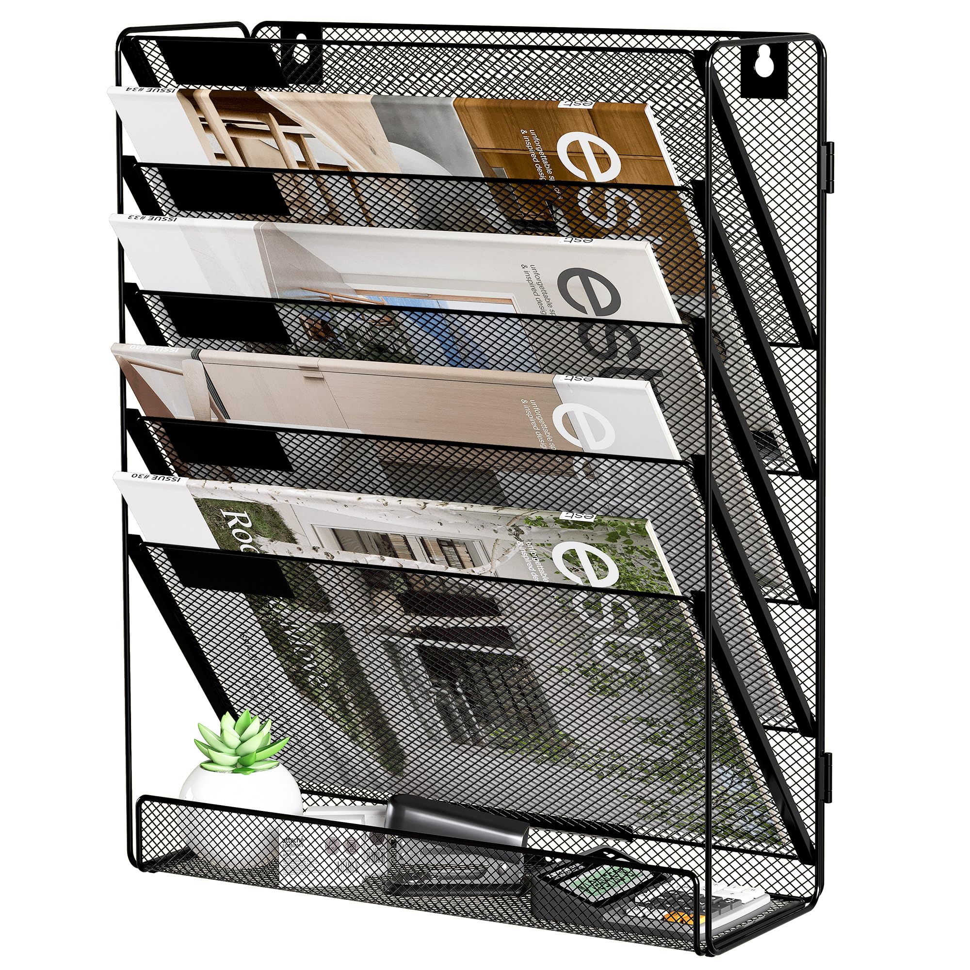 Solinxe Desk Tidy Organiser in Tray 6 Tier Hanging Wall File Holder ...