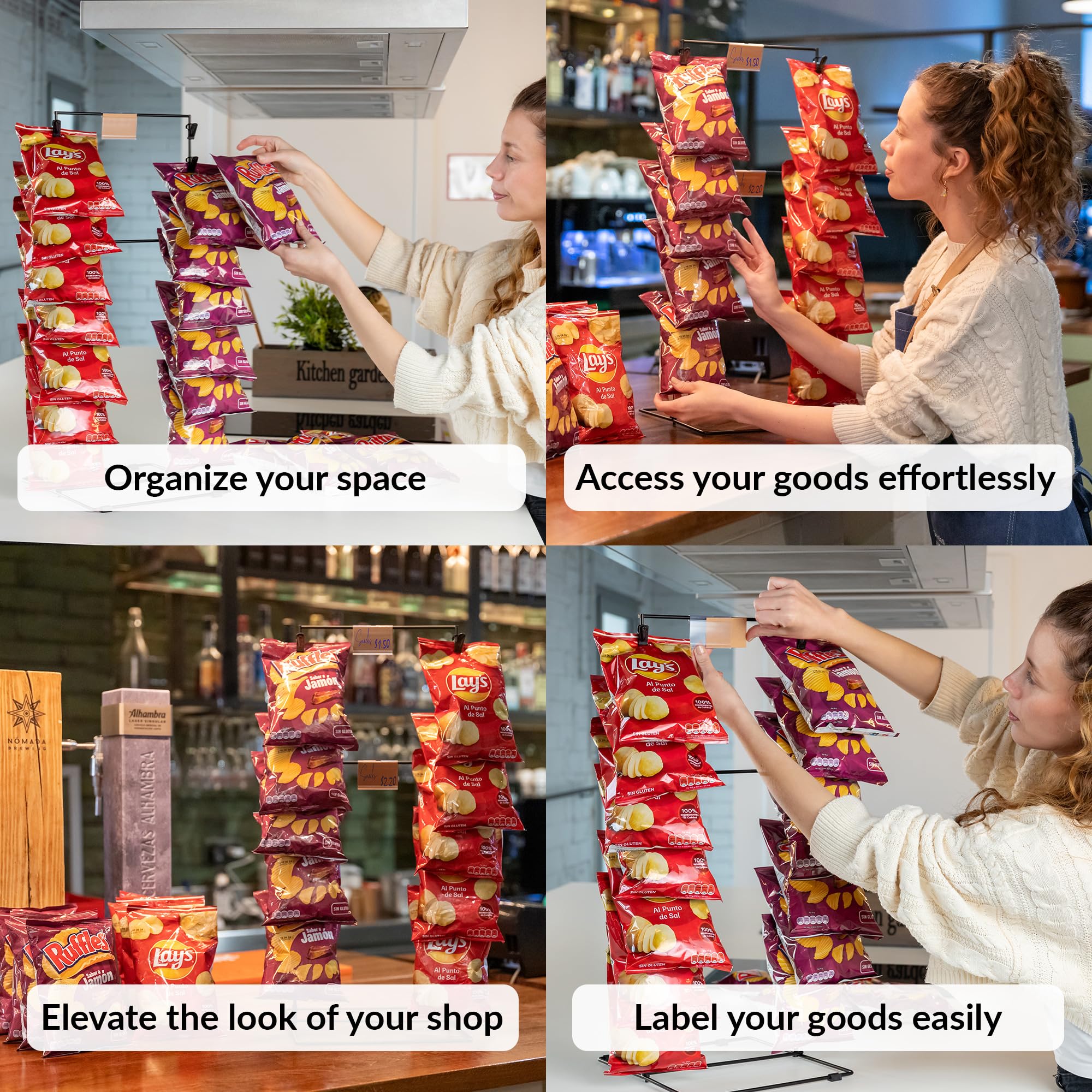 Snapklik.com : Chip Rack Display Stand Candy Display For Countertop ...