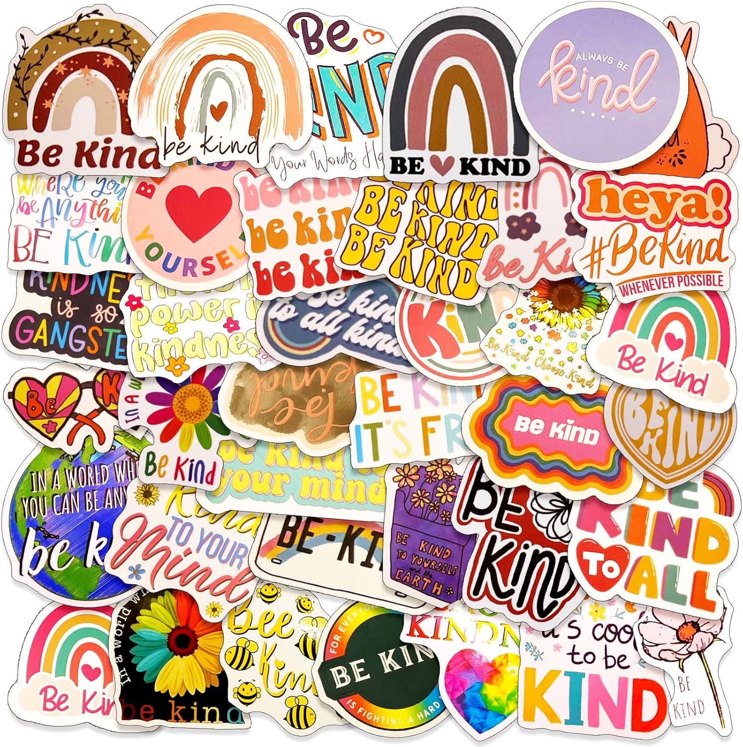 Amazon.com: ZFJSZMHH 150Pcs Be Kind Stickers Pack, Vinyl Kindness ...