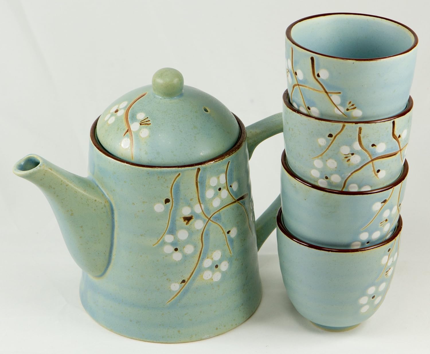 Amazon.com | Zen Tea Set - Contemporary Tea Set - Blue Green Turquoise ...