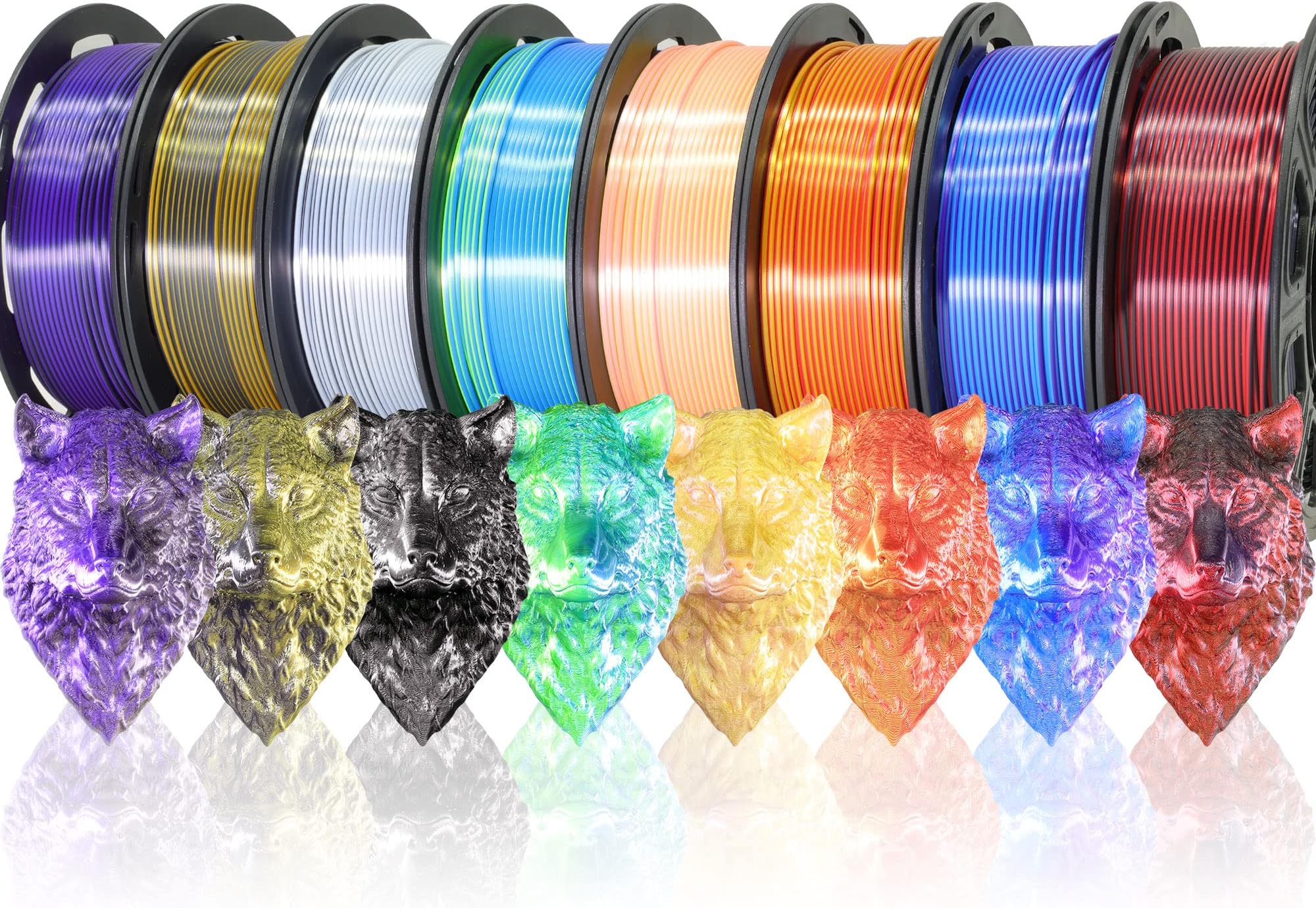 Amazon.com: MIKA3D 3D Printing Silk Shiny PLA 6 in 1 Basic Colors ...