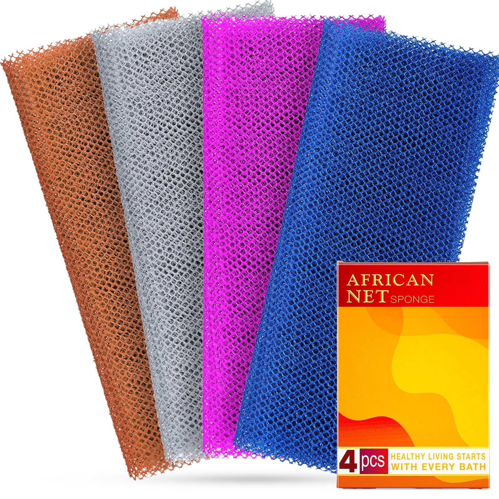 Amazon.com: African Net Sponge for Deep Exfoliation – 4 Pieces African ...