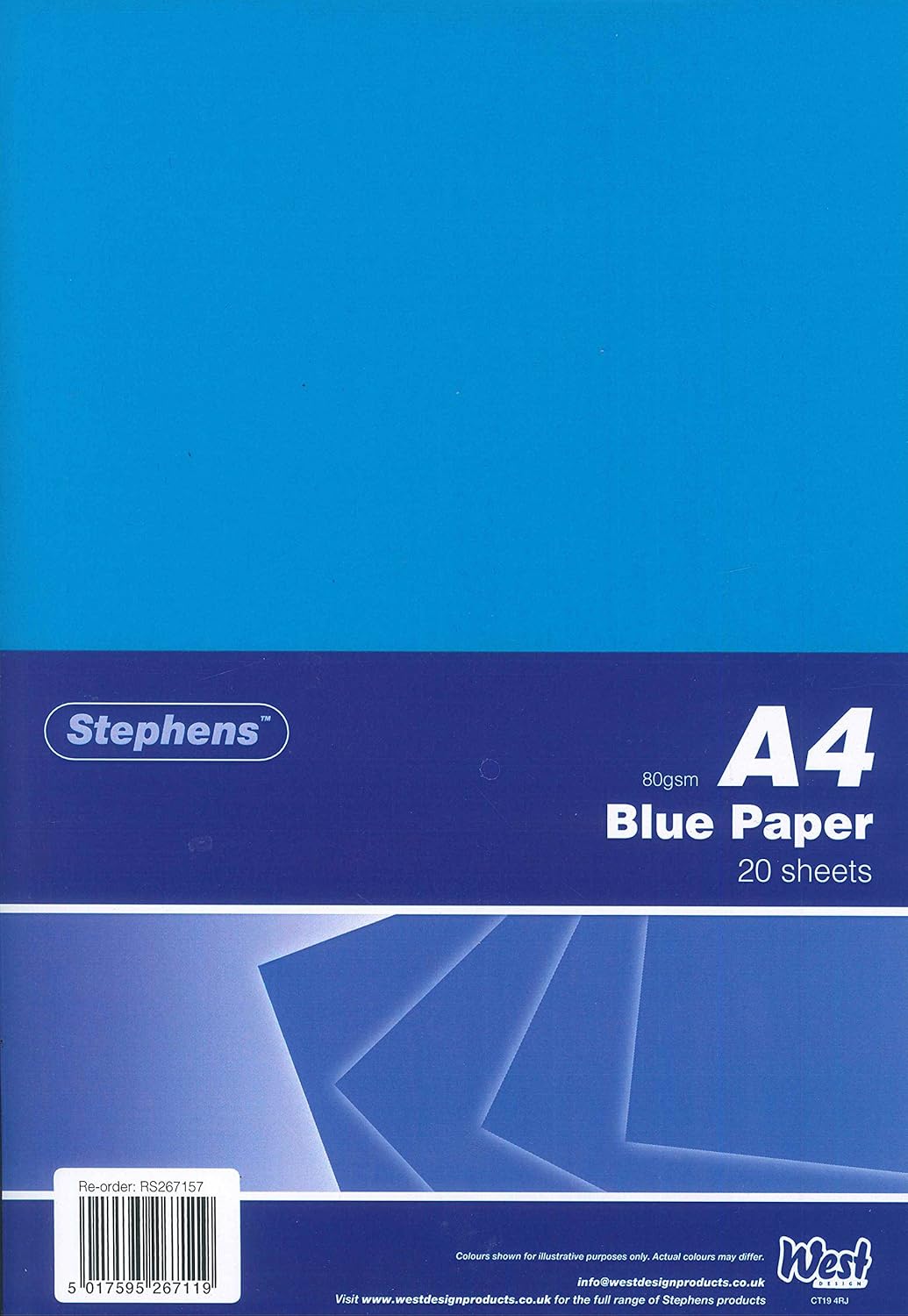 Stephens Coloured Card Blue A4 80gsm 20 Sheets, Great For Printing ...