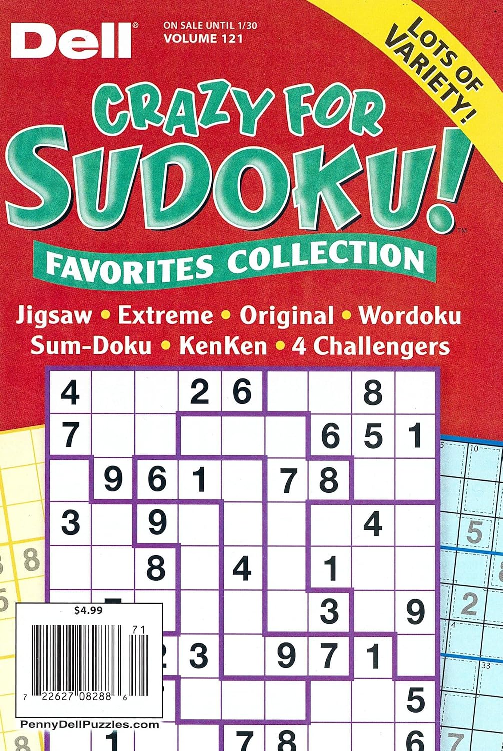 DELL CRAZY FOR SUDOKU MAGAZINE - FAVORITE COLLECTION, VOLUME # 121 ...
