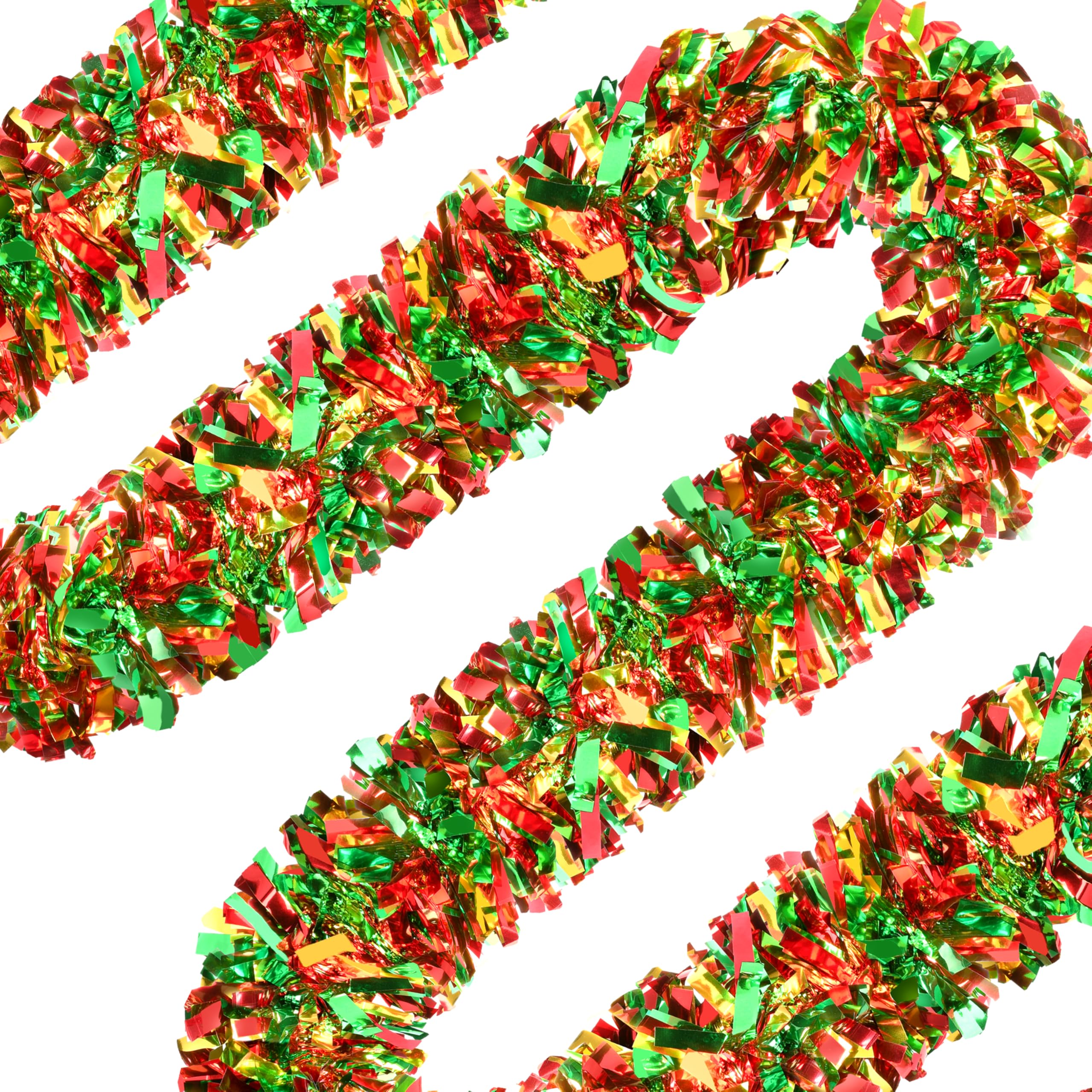 Amazon.com: 66 Ft Christmas Tinsel Garland Thick Tinsel Garland Xmas ...