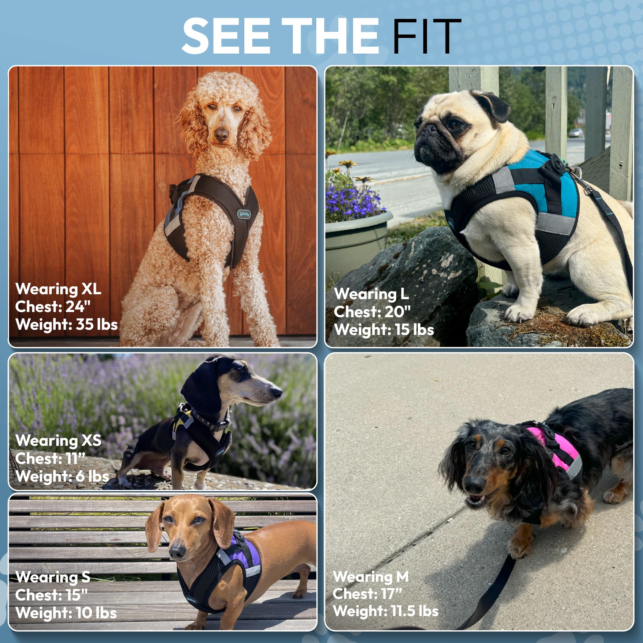 Snapklik.com : Gooby Soft Mesh X Step In Dog Harness - Turquoise