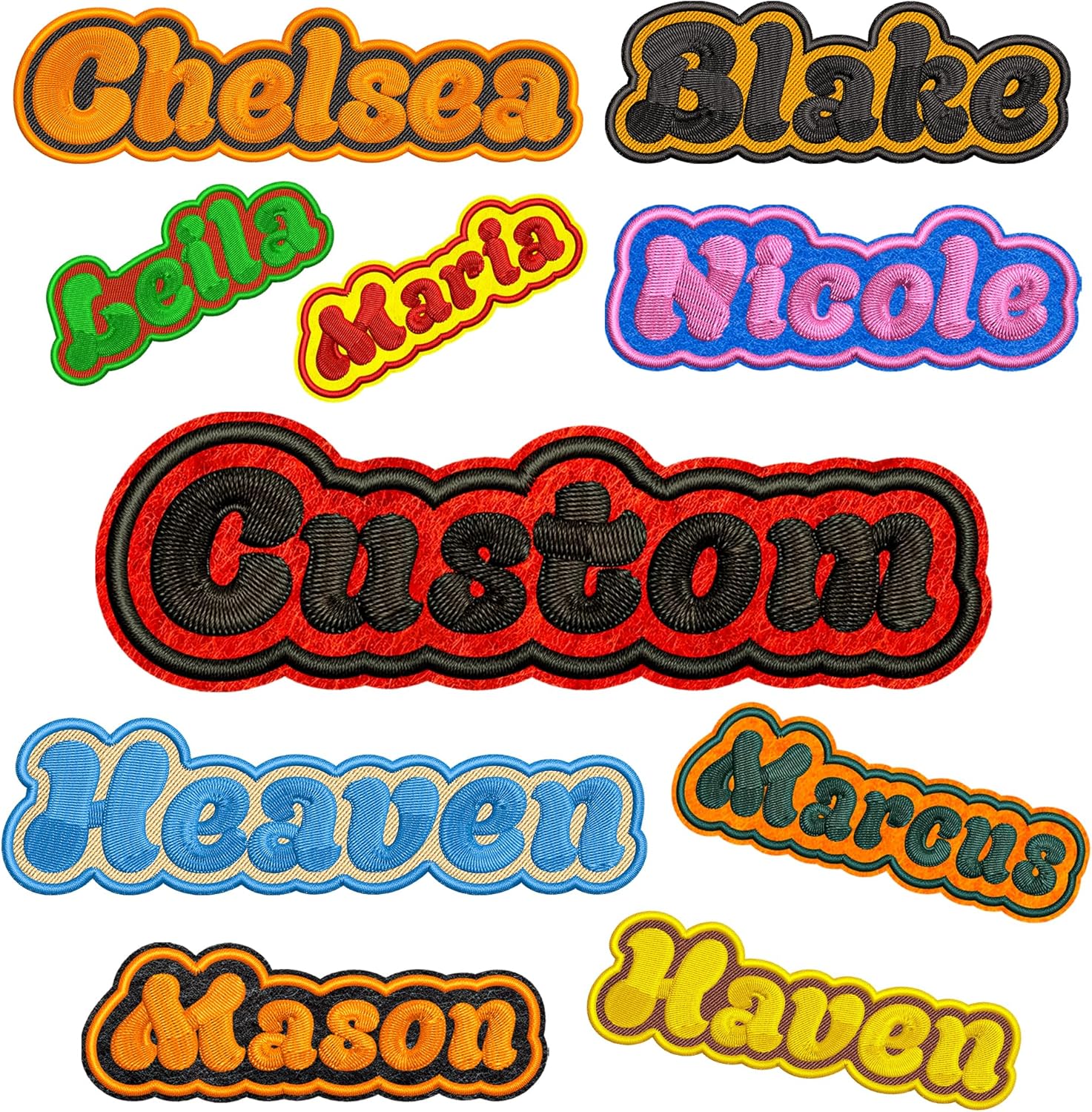 Amazon.com: Customized Name Patches Embroidered, Personalized Name ...