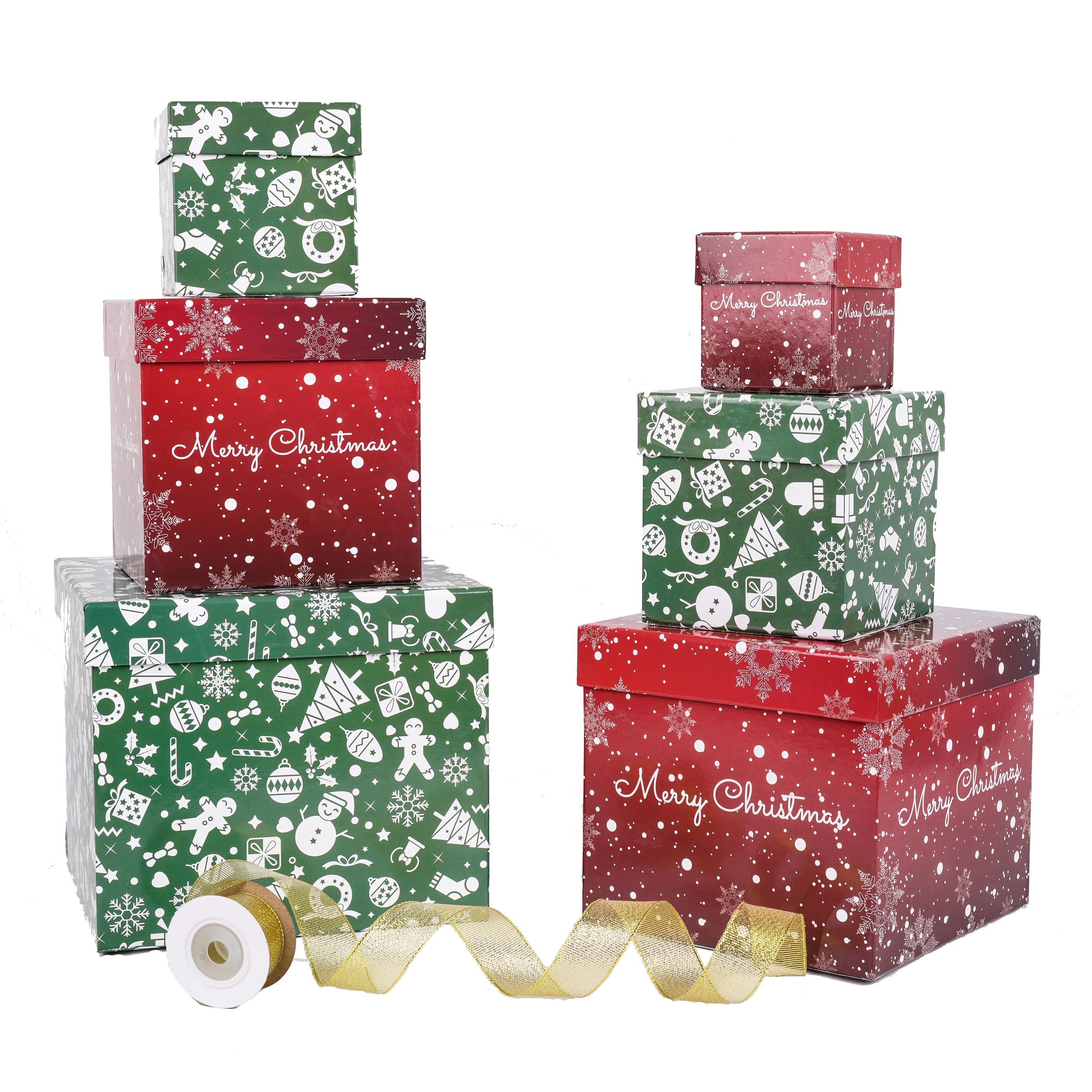 Christmas Nesting Gift Boxes PAPER FAIR 5PCS Christmas Nesting Gift