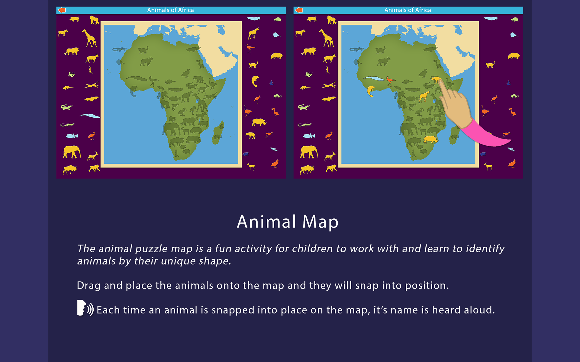 Animals of Africa - Montessori Geography & Science for Kids - App on ...