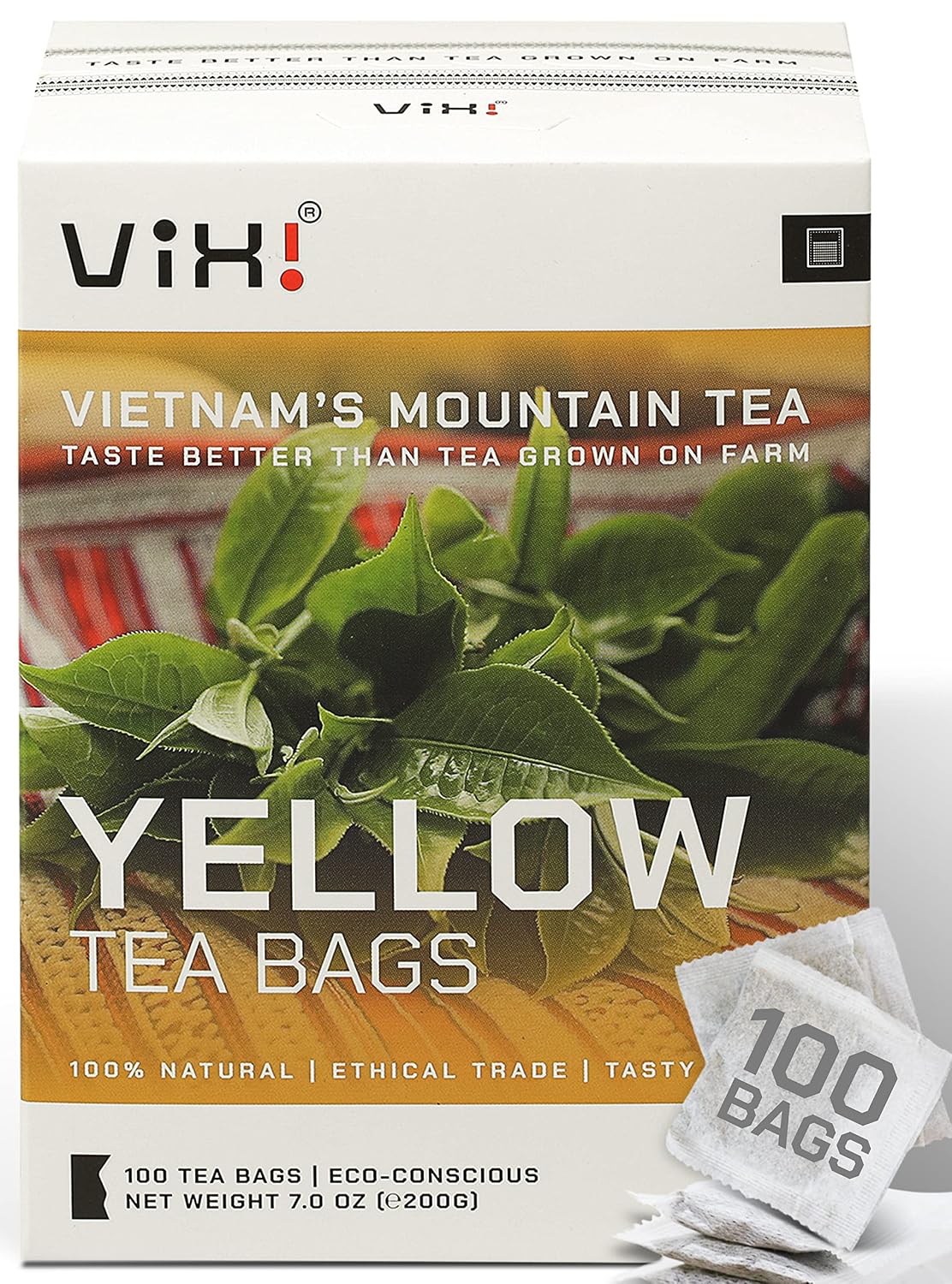 Amazon.com : VIXI Yellow Tea Bags, 100 Counts, Vietnam's Mountain Tee ...