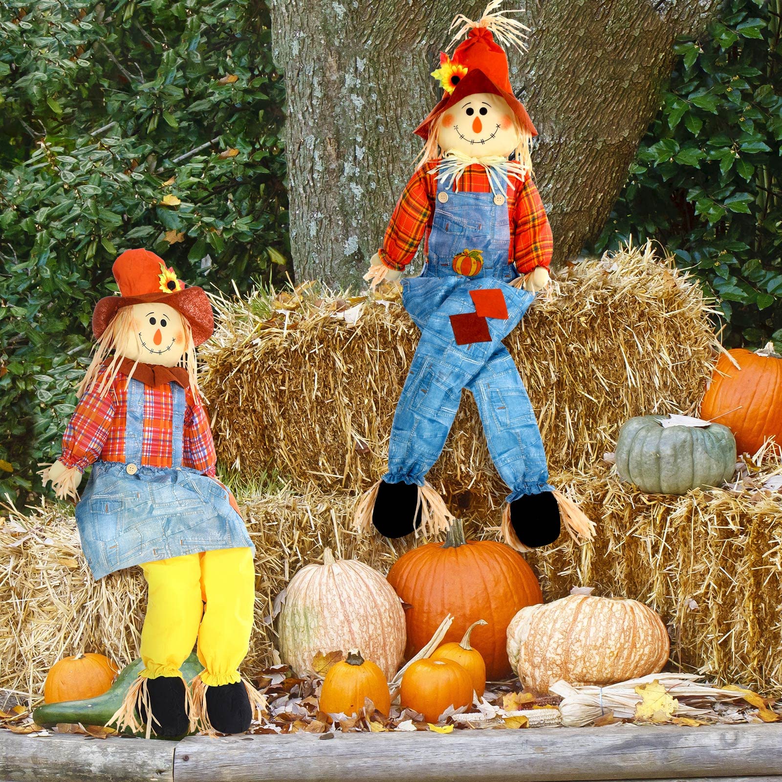 Snapklik.com : Libima 2 Pack 60" Large Scarecrow Thanksgiving Fall ...