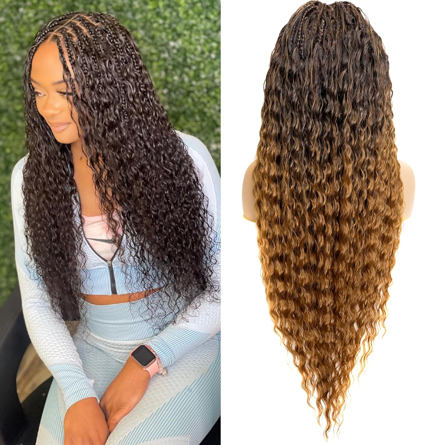 Amazon.com : PIB 32” Single Full Lace Braid Wig – Micro Boho Peruvian ...