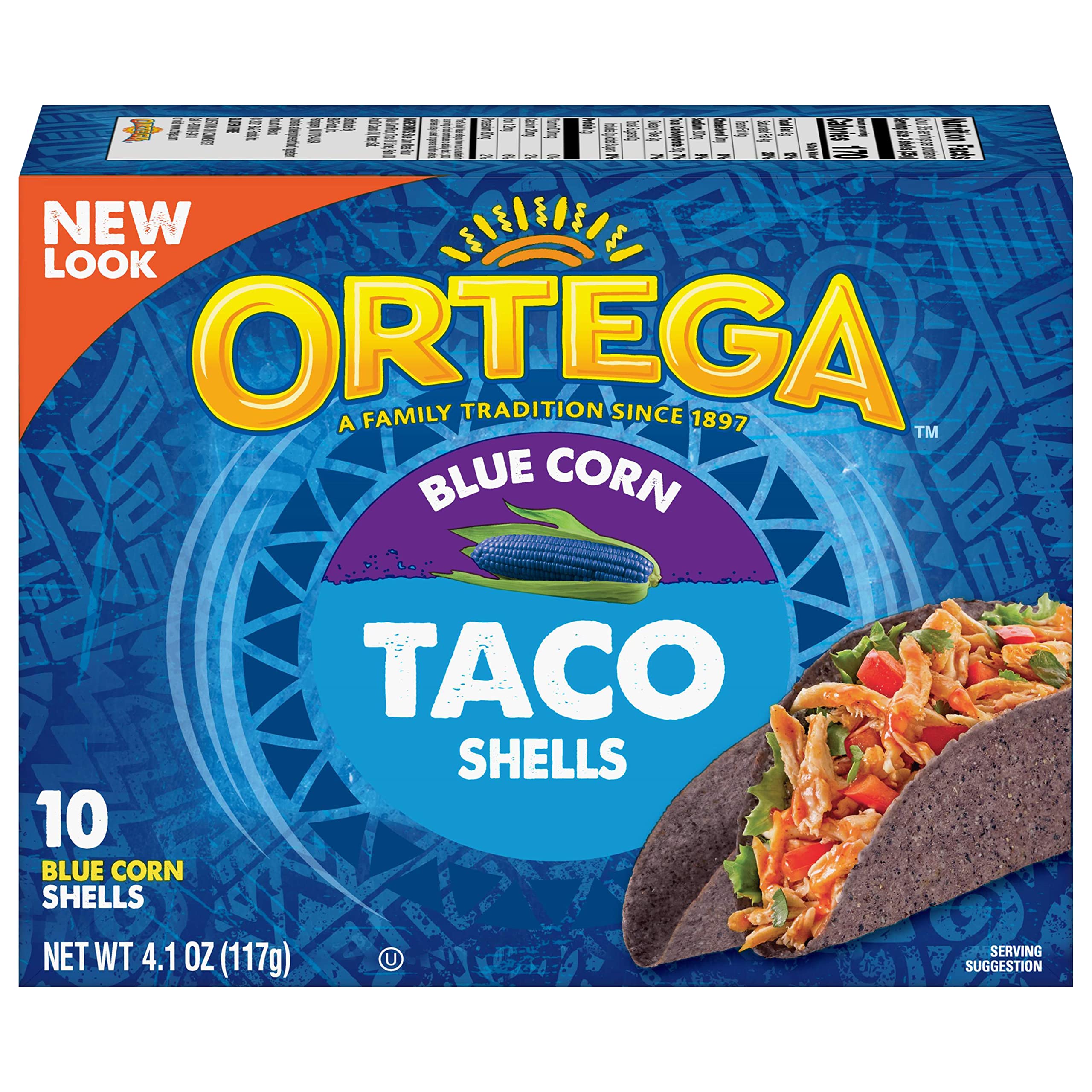 Snapklik.com : Ortega Taco Shells, Blue Corn, 4.1 Ounce, 10 Shells