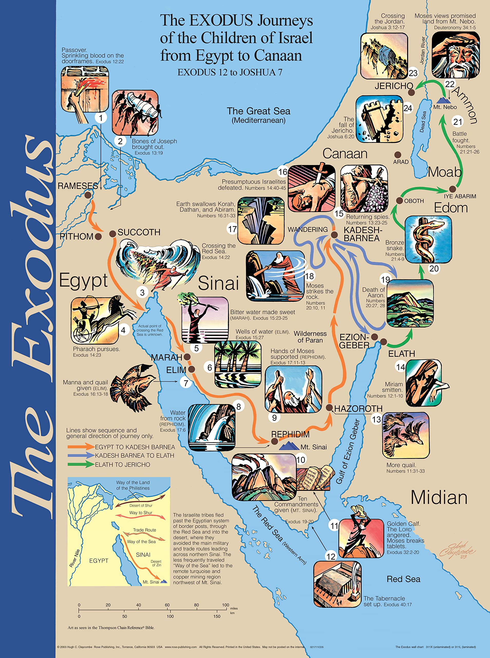 Exodus Wall Map (Charts): Claycombe, Hugh: 9781890947552: Amazon.com: Books