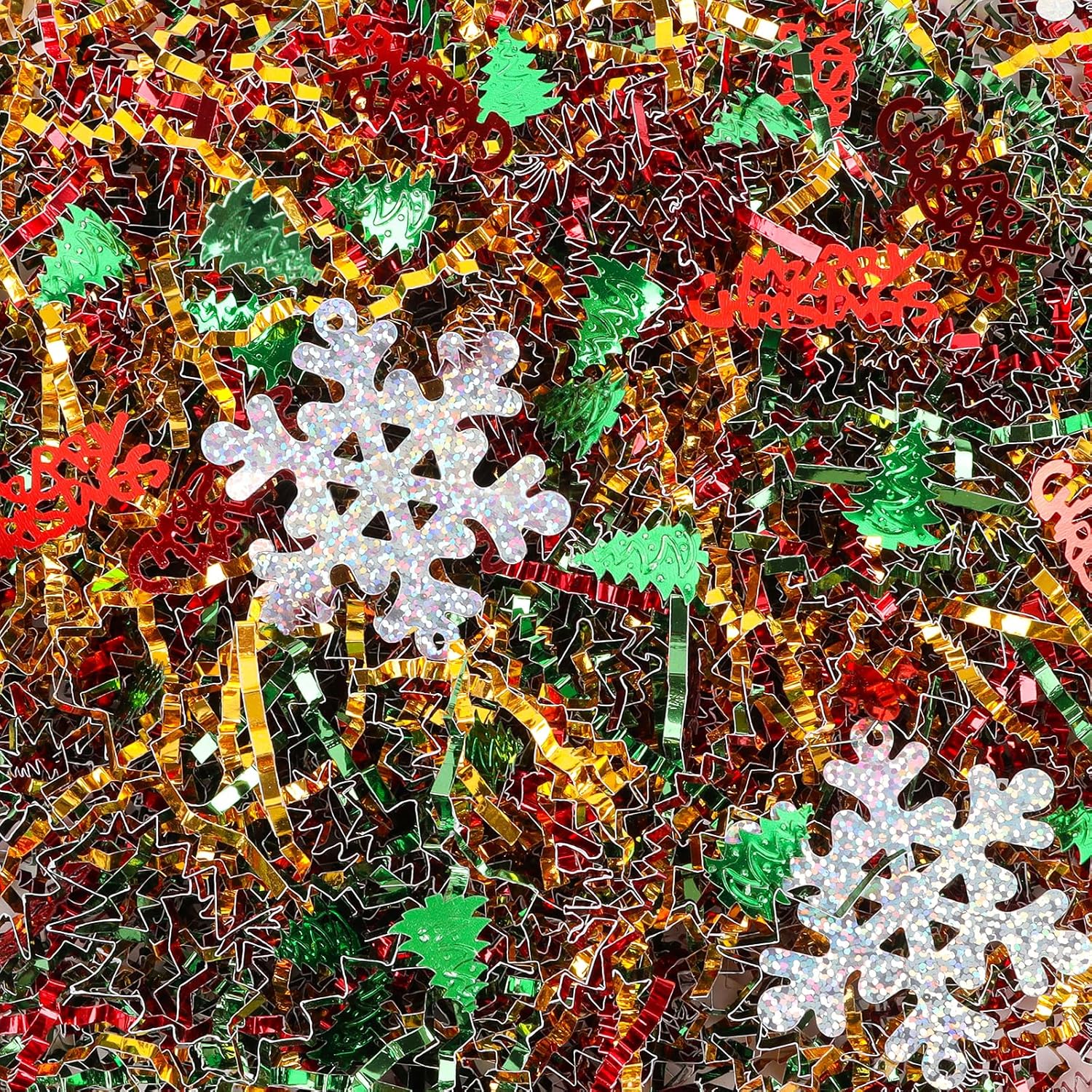 Amazon.com: FOIMAS Christmas Crinkle Cut Paper Shred Filler,7oz ...